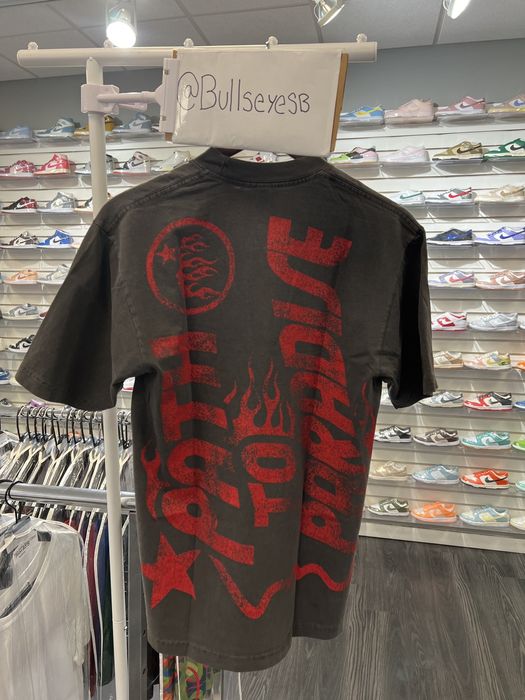 HELLSTAR Hellstar Studios Jesus Path To Paradise Grey/Red T-Shirt | Grailed