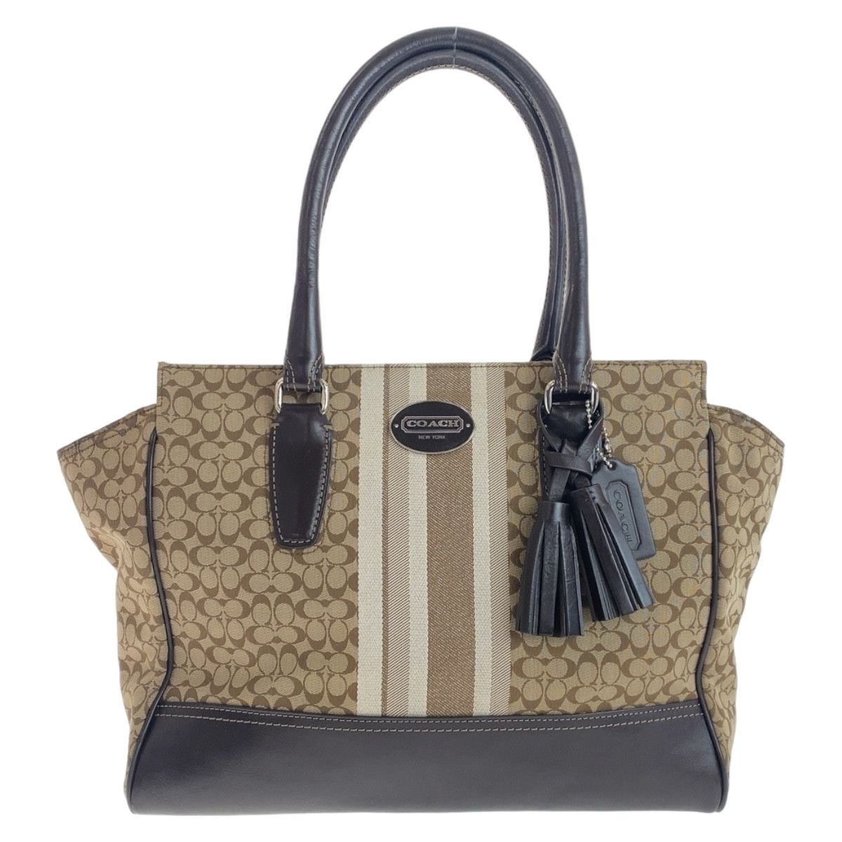 Coach Coach Coach Mini Signature Canvas Leather Tote Bag Canvas Tote ...