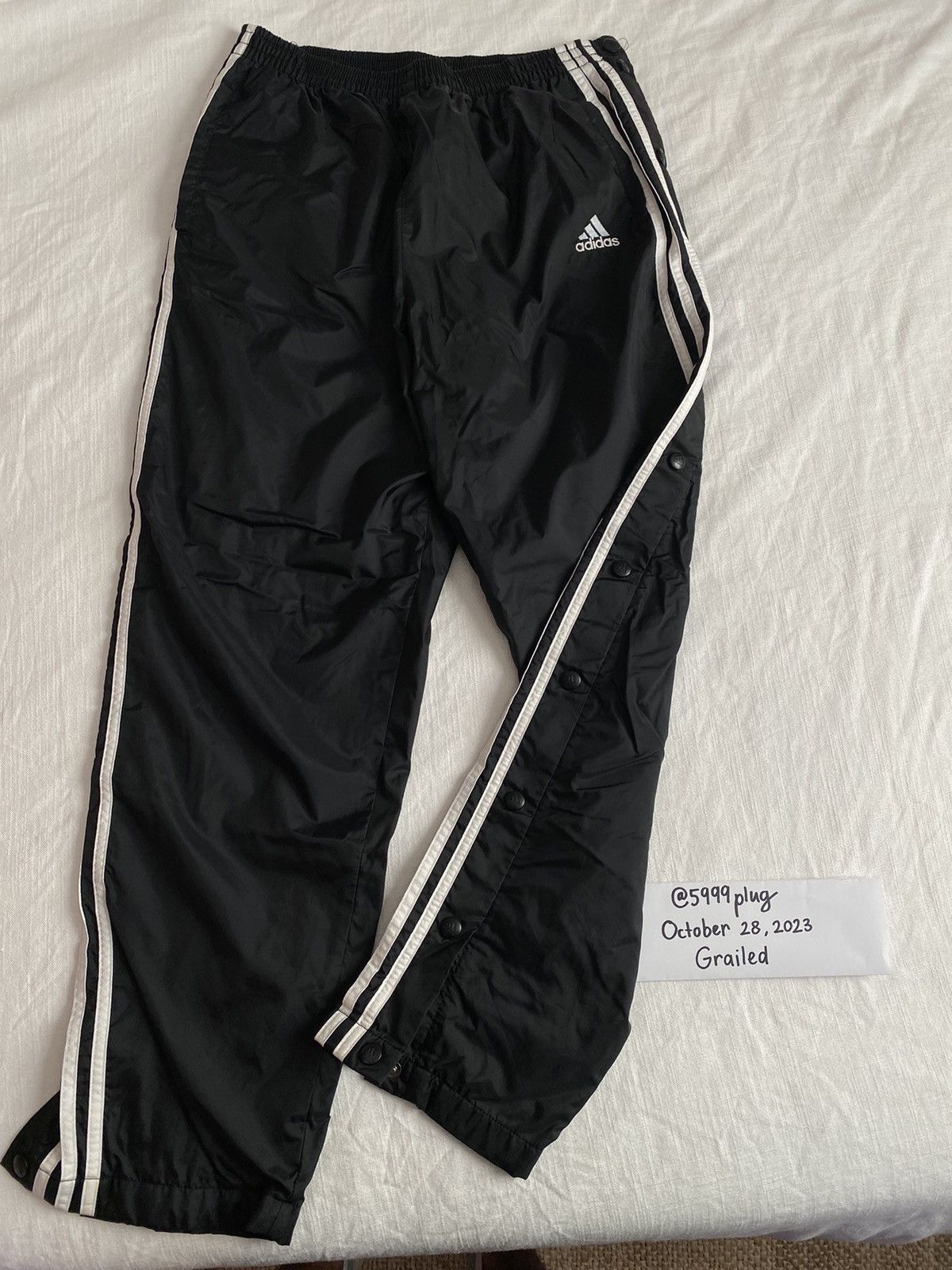 Adidas Vintage 90s Adidas Men's Xl Snap Button Pants Black size S | Grailed