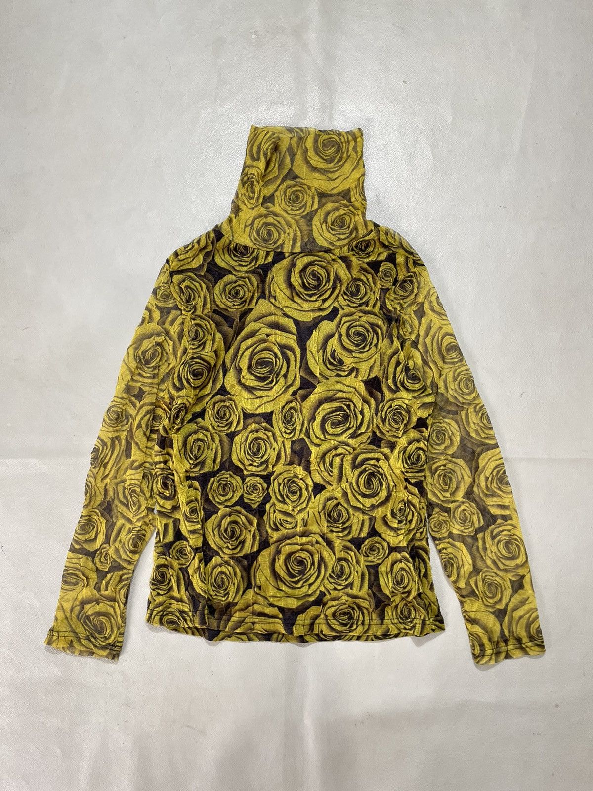 Yohji Yamamoto 2000s MireRu - Rose Flower Transparent Mesh Top ...