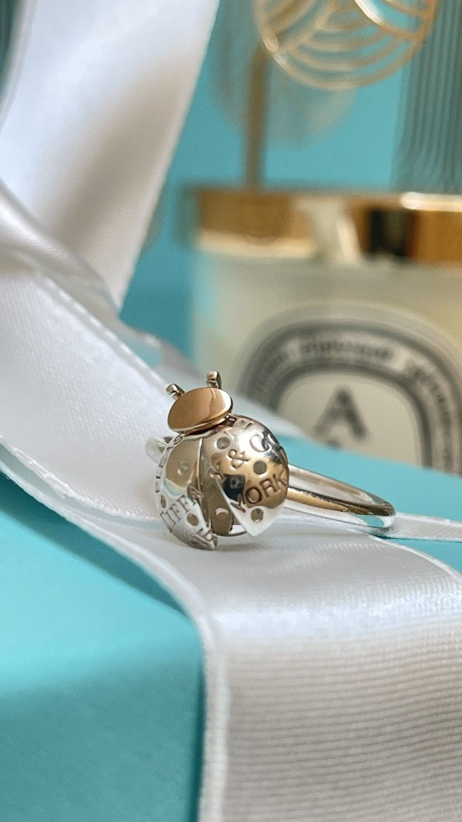 Tiffany & Co. Return to Tiffany Ladybug Ring Silver and 18k RG size 6 ...