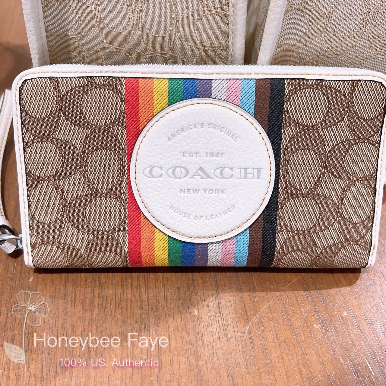 Coach Dempsey Large Phone Wallet In Signature Jacquard Rainbow | Grailed