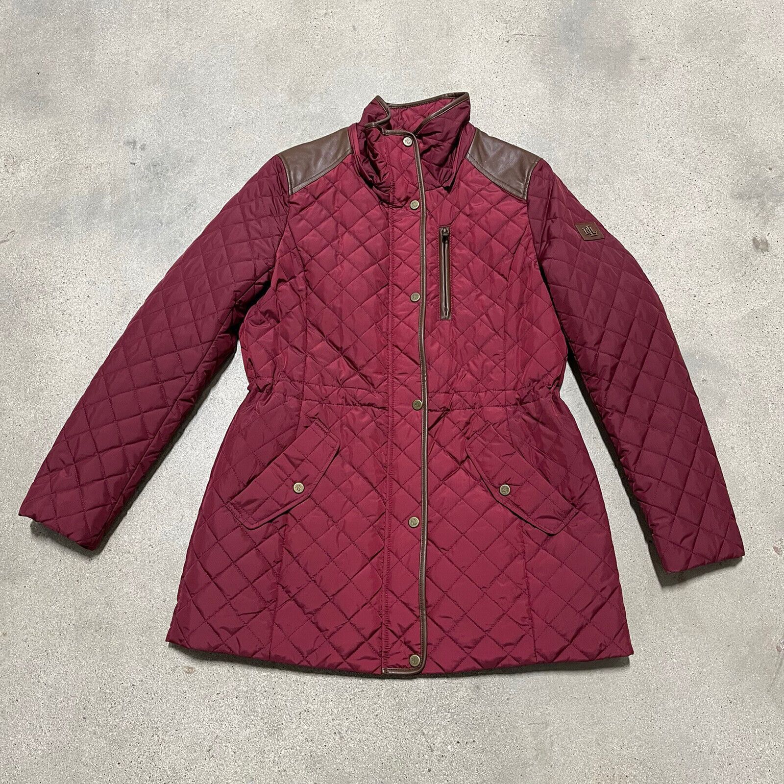 Ralph Lauren Ralph Lauren Quilted Equestrian Barn Women Long Jacket Red ...