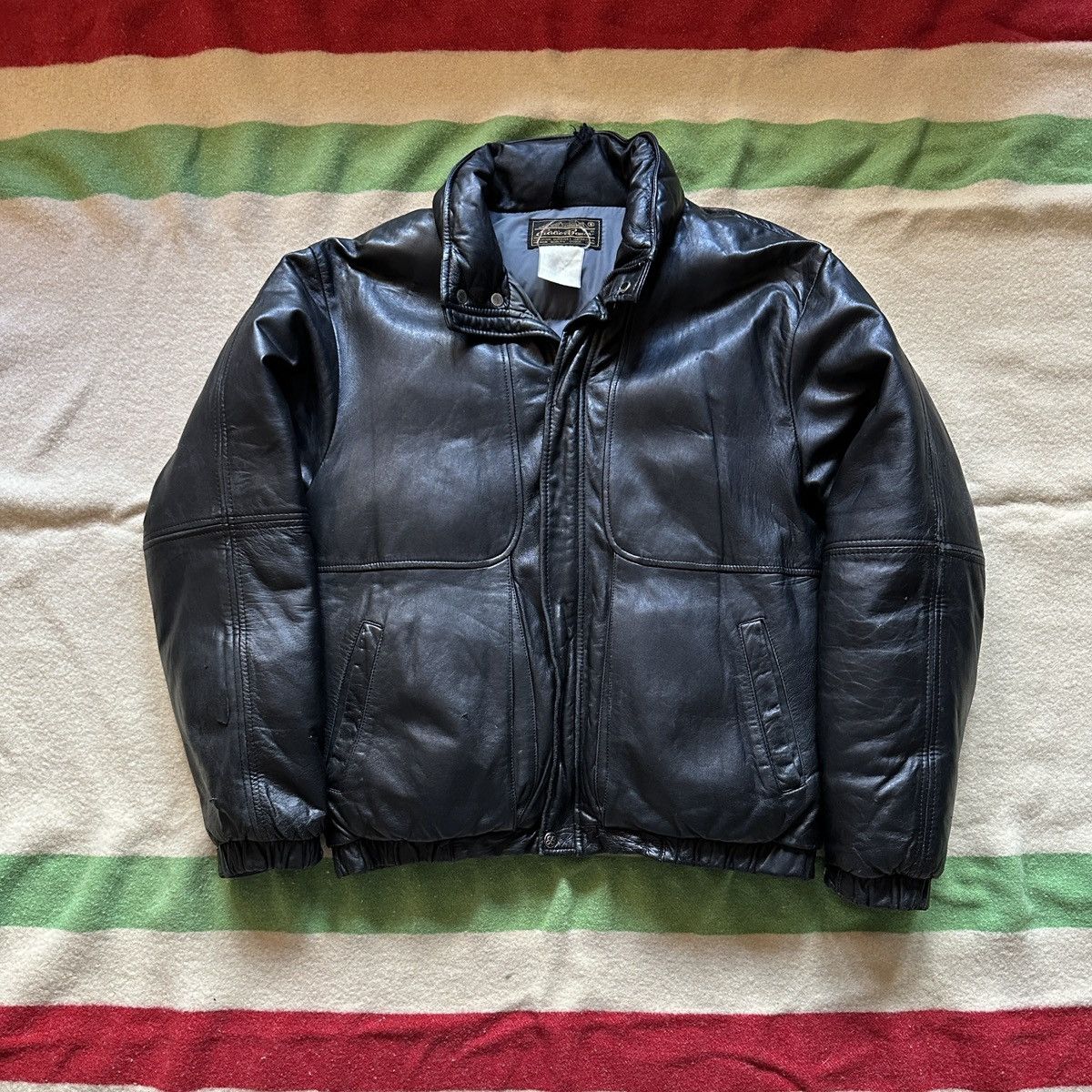 Vintage Vintage 80s 90s Eddie Bauer Leather Goose Down Jacket | Grailed