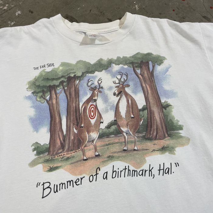 Vintage 1986 Far Side 80s comic strip joke art tee birthmark bear | Grailed