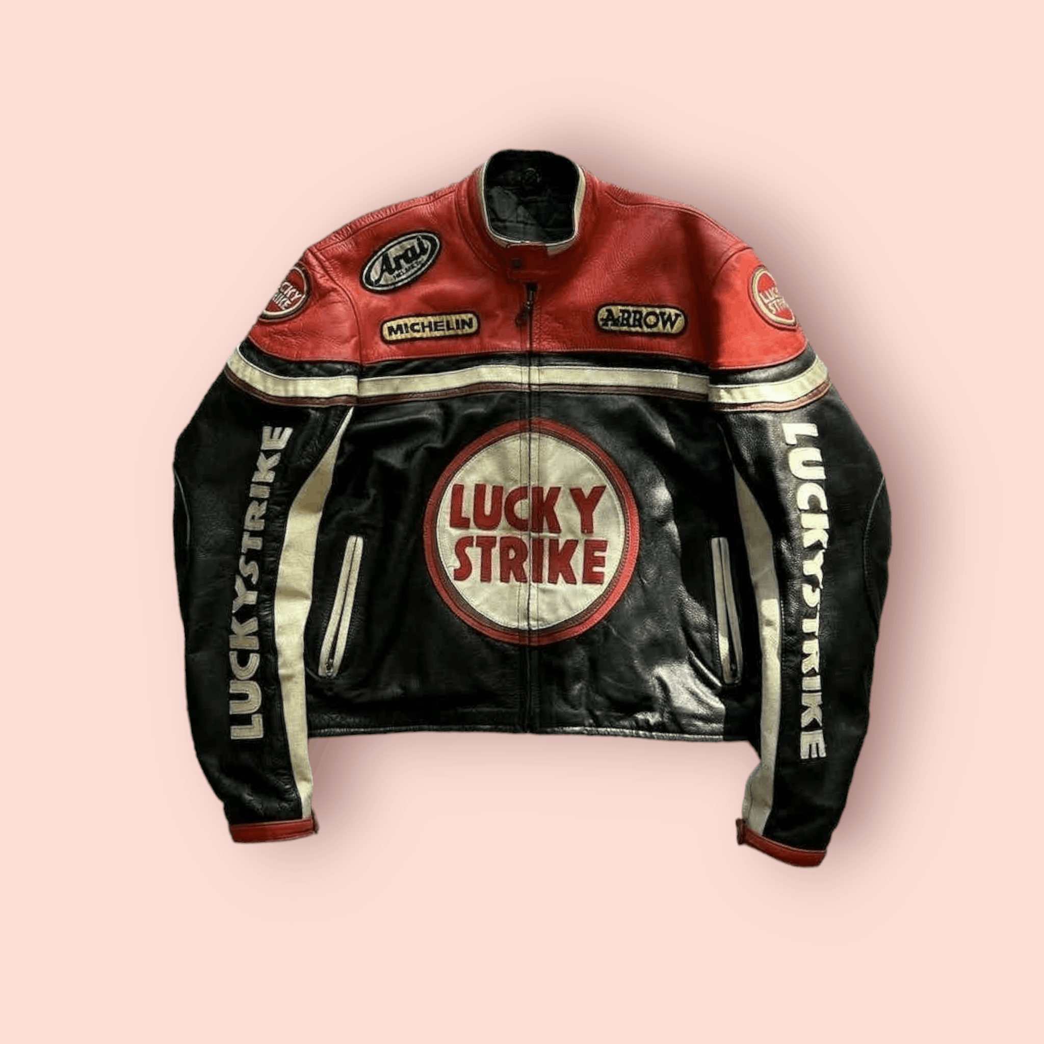 Vintage Vintage 🔥 Lucky Strike Racing Leather Jacket | Grailed