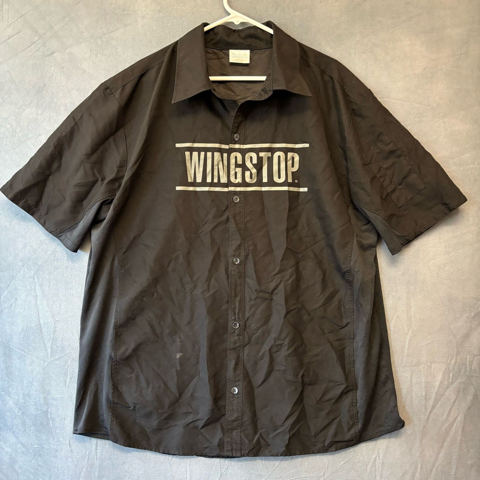 Generic Wingstop Employee Shirt Blockcore Spellout Mens Large Button ...