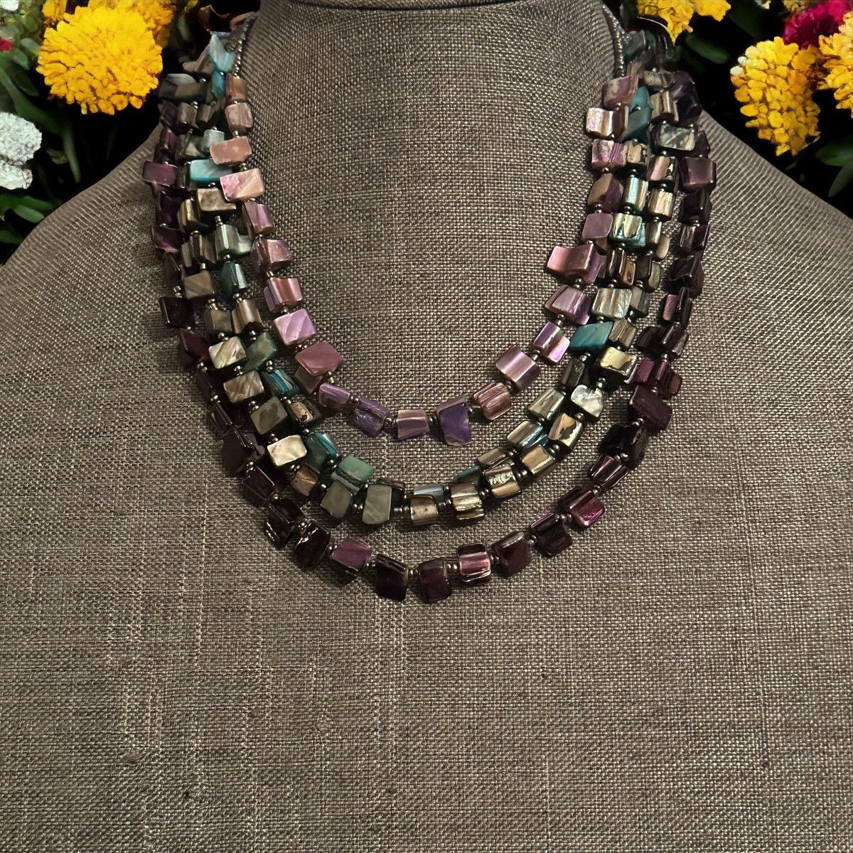 Other Abalone shell multi strand layered necklace | Grailed