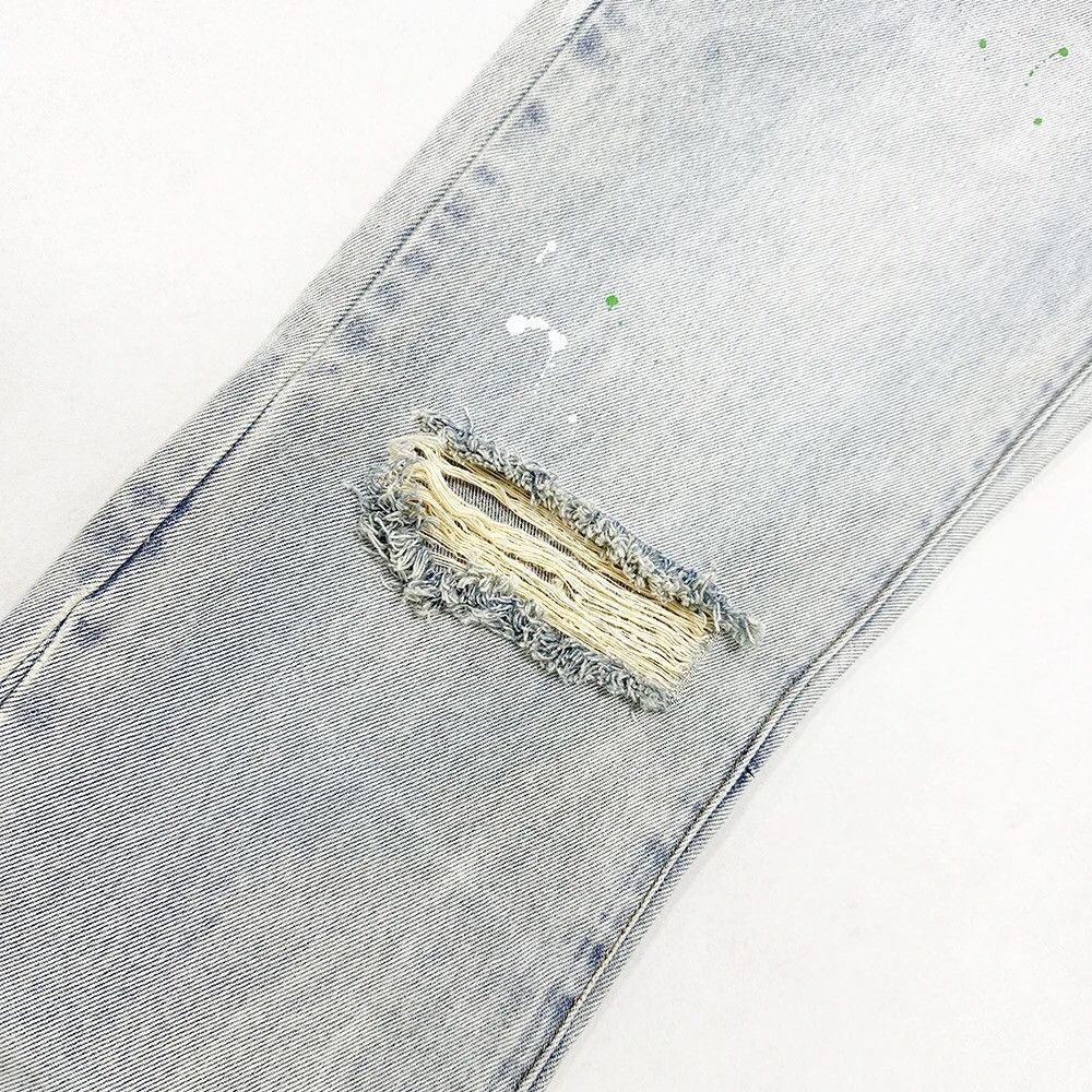 Designer Denim Pants Heavy Weight Ripped On Knee Male Trousers | Grailed