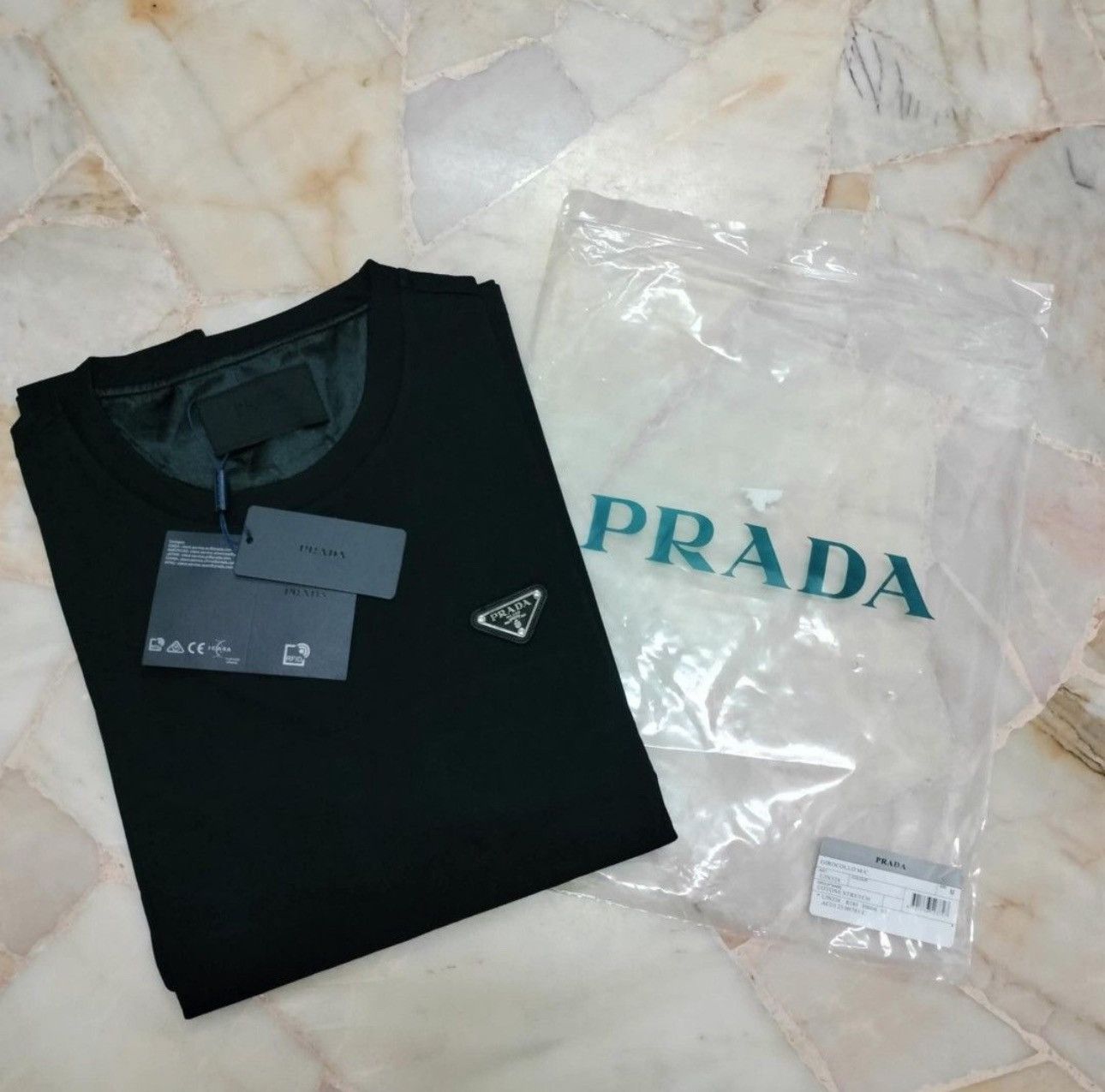 Prada Prada Enamel Triangle Logo Full Black | Grailed