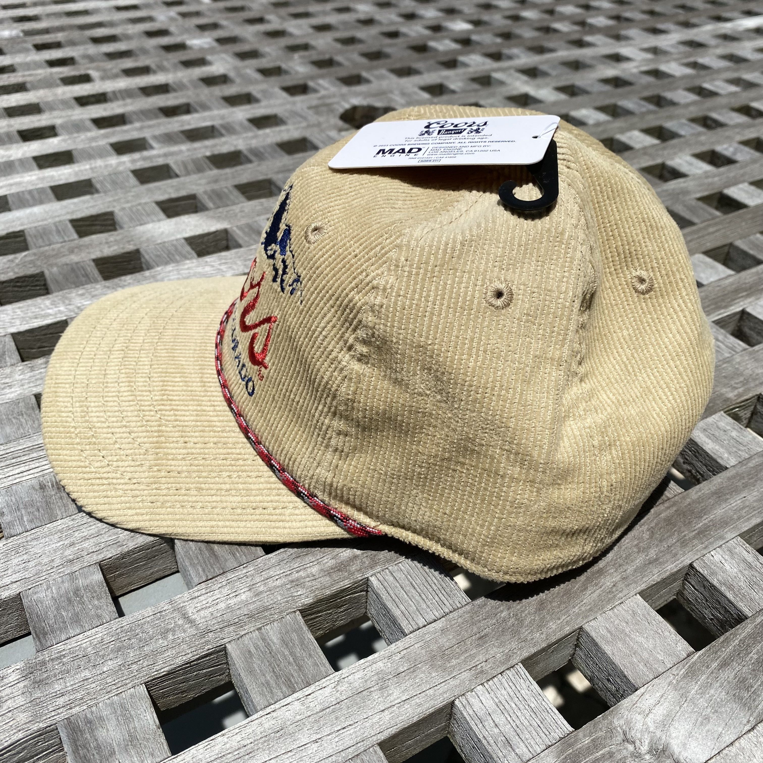Vintage Coors Rocky Mountains Beer Beige Corduroy Snapback Rope Hat ...