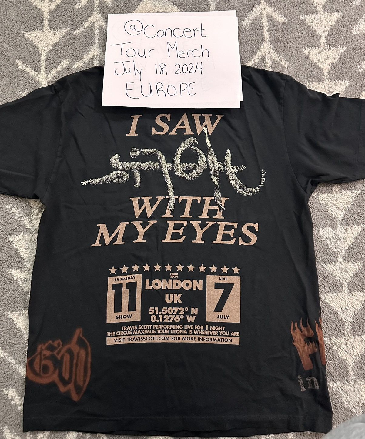 Tour Tee European Leg Travis Scott Circus Maximus Utopia Merch | Grailed