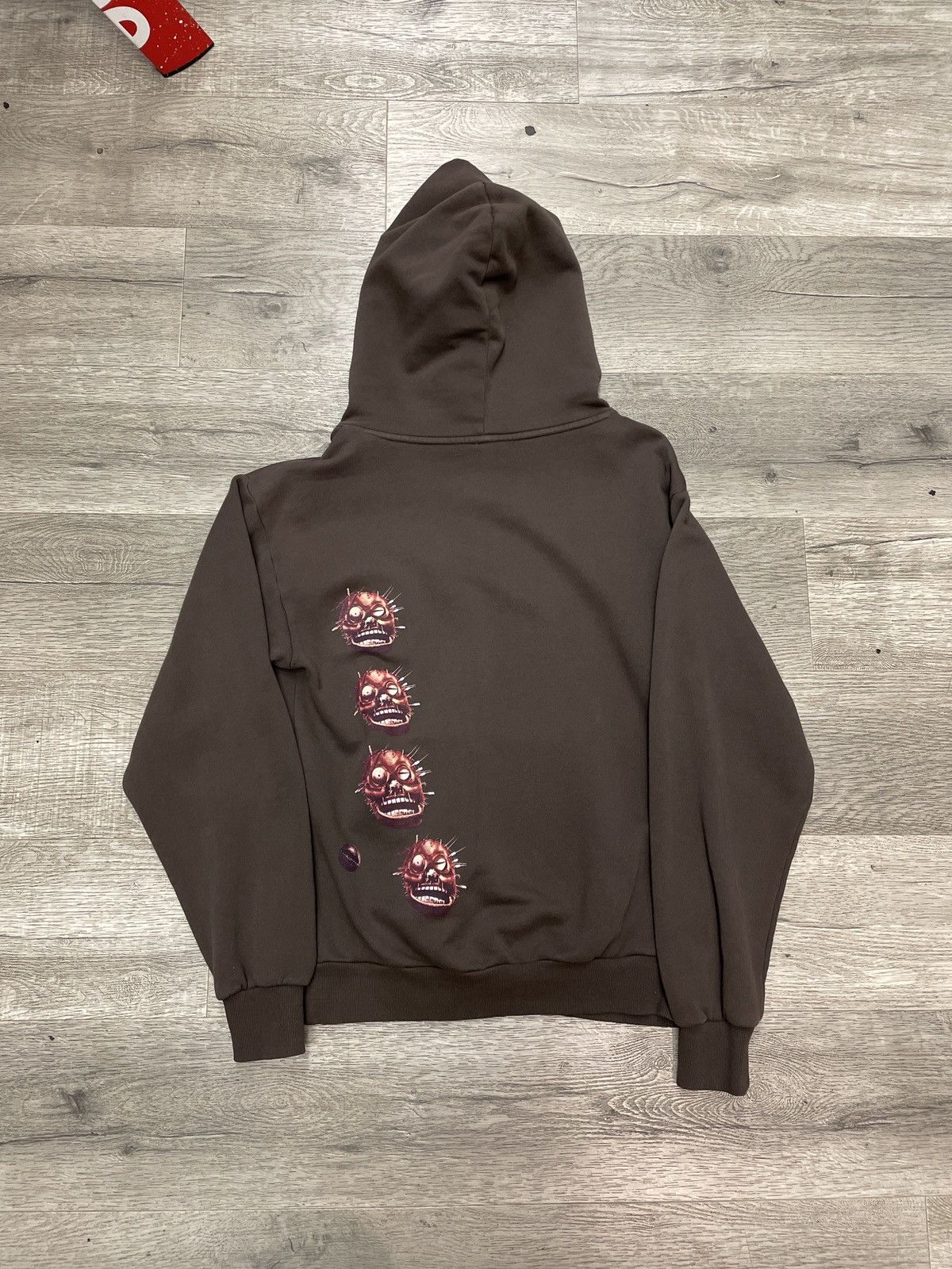 Travis Scott Utopia skull hood brown Travis Scott | Grailed