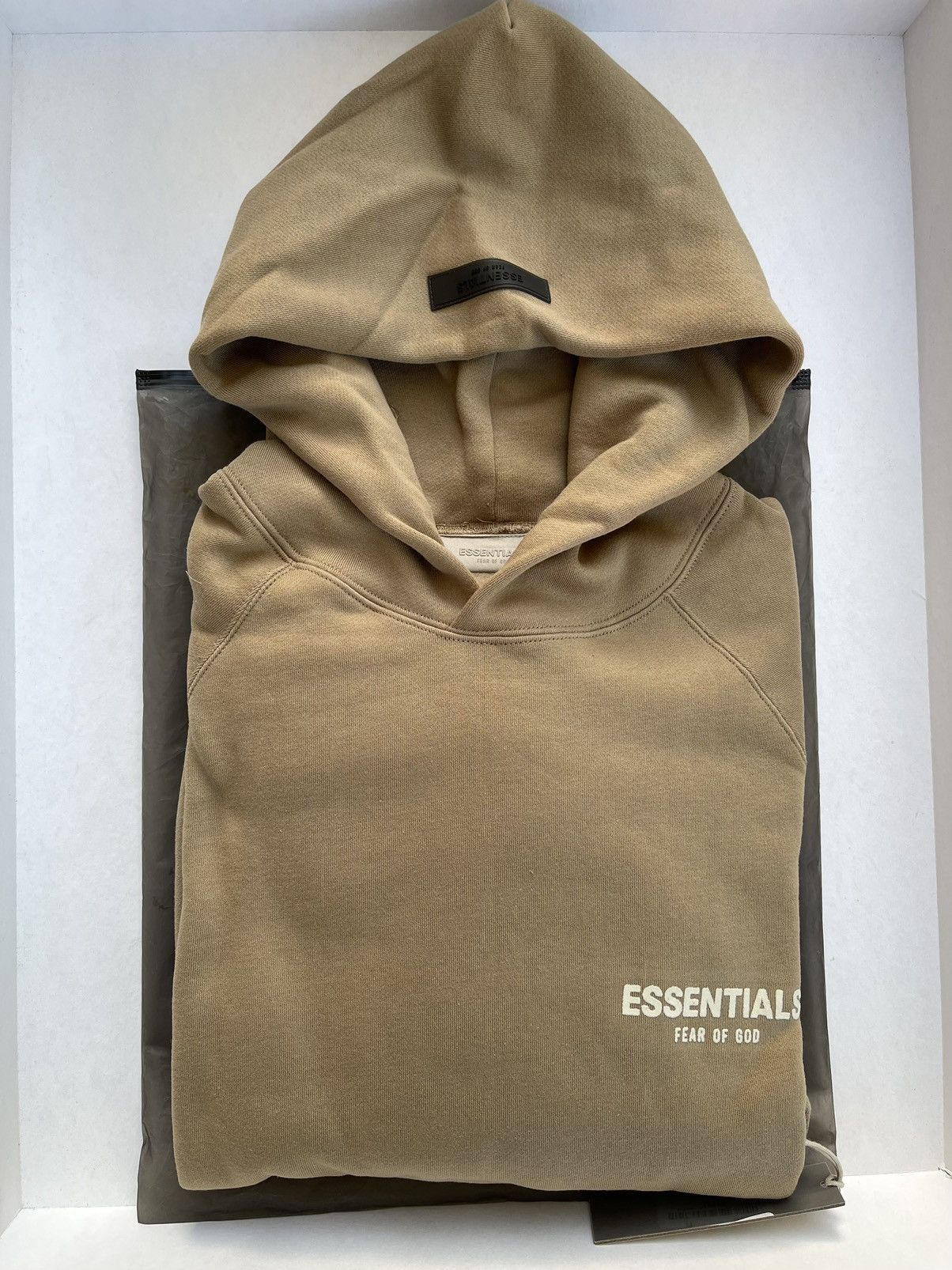 Pacsun Fear Of God Essentials Logo Pullover Hoodie In Oak Sz Medium ...