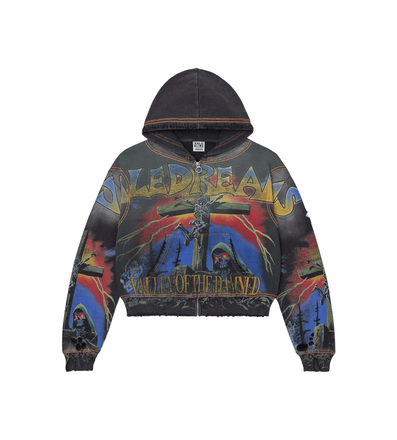 Vale Vale Forever 'Damned Big' Black Zip Up Hoodie | Grailed