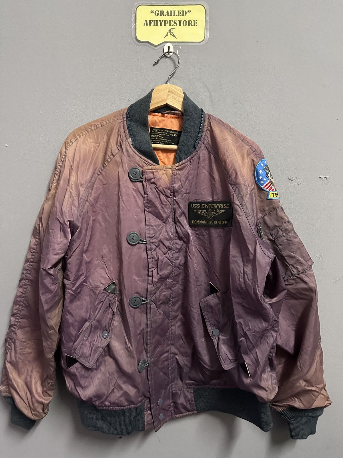 Vintage Vintage USS Enterprise Tomcat Patches Bomber Jacket | Grailed