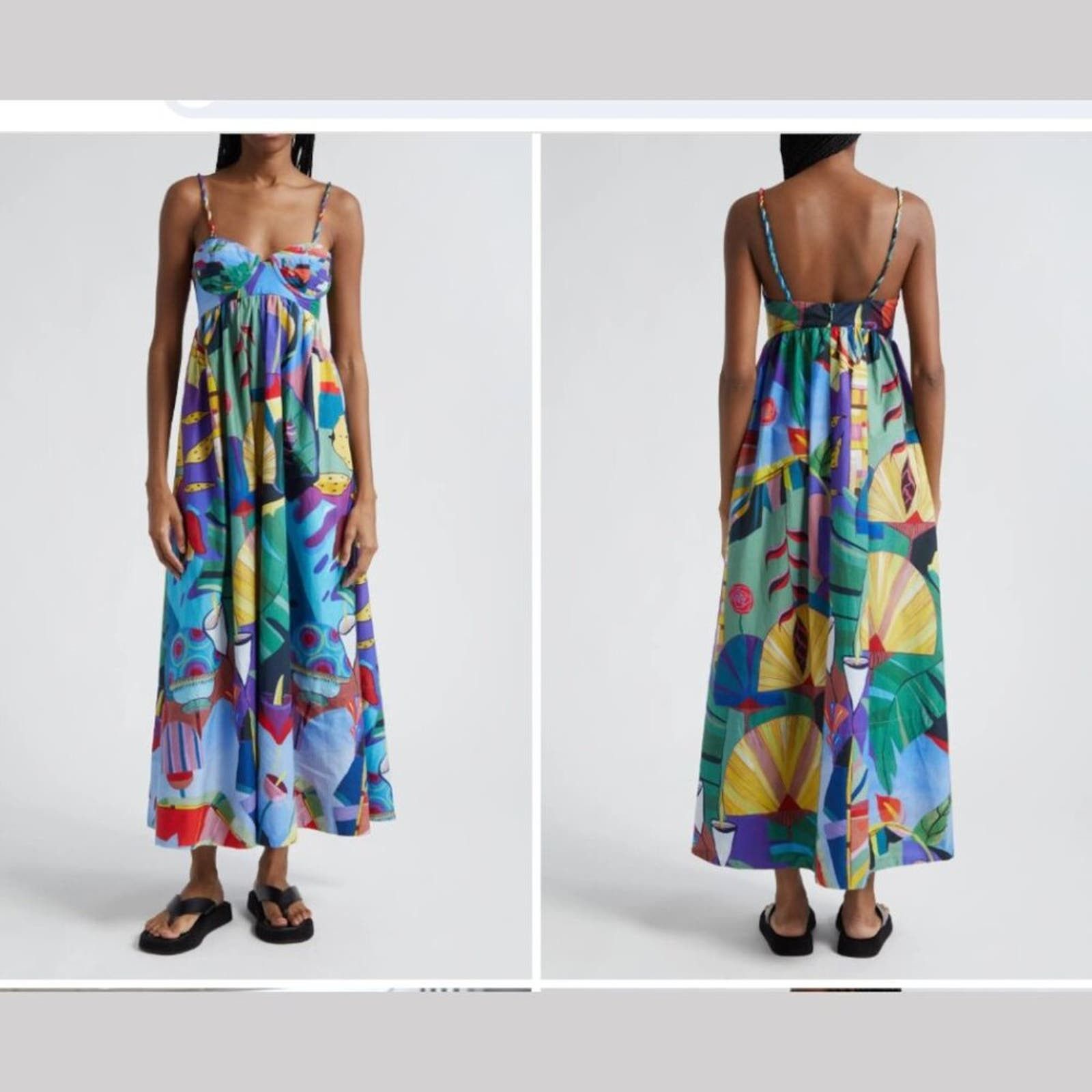 Farm Rio Farm Rio Tropical Scenario Maxi Dress Small NWOT $245 MSRP ...