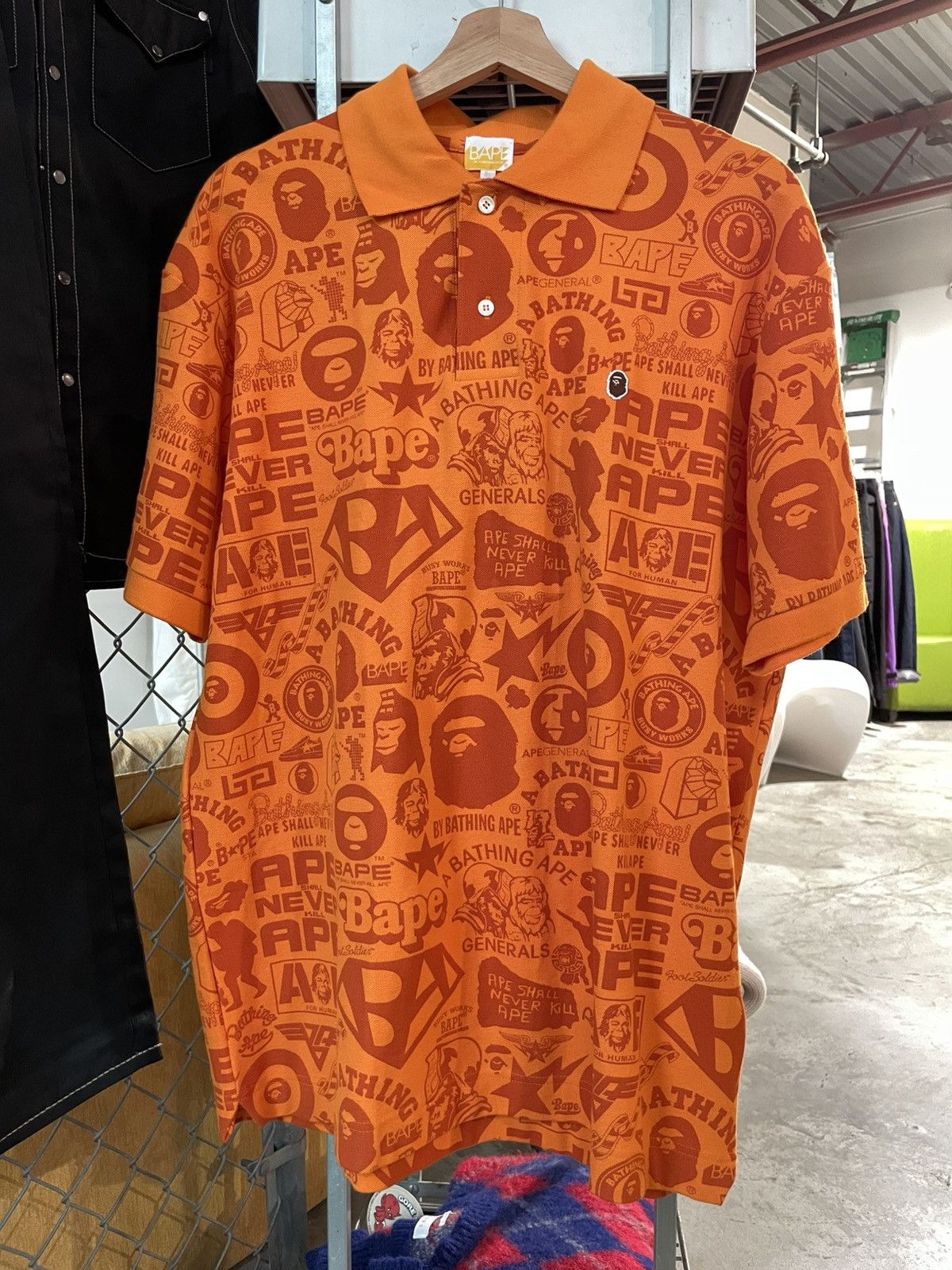 Bape × Nigo BAPE Nigo Era Polo AOP ape head logos small patch 9/10 ...