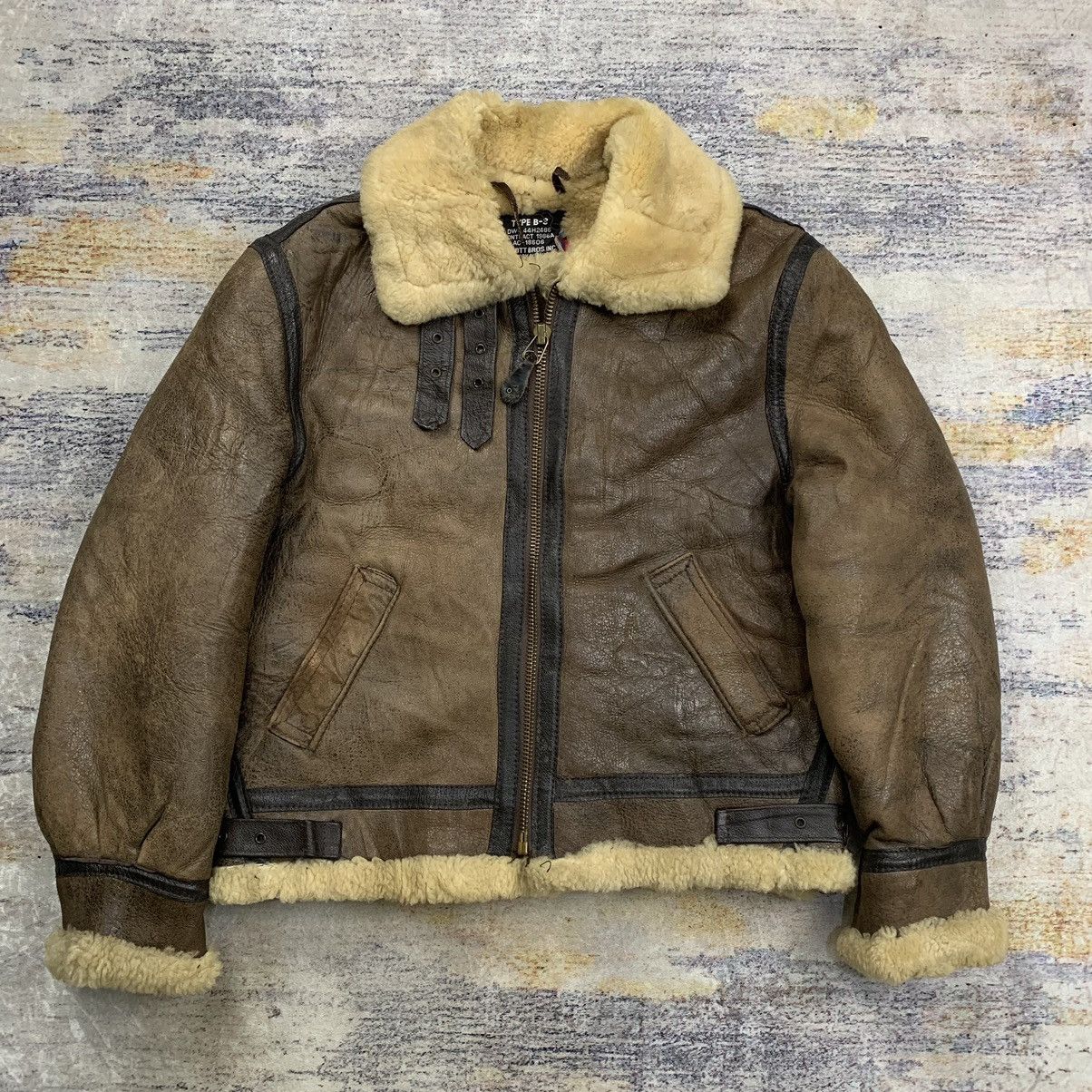 Vintage Vintage 90s schott b-3 usaf flight sheepskin leather jacket | Grailed