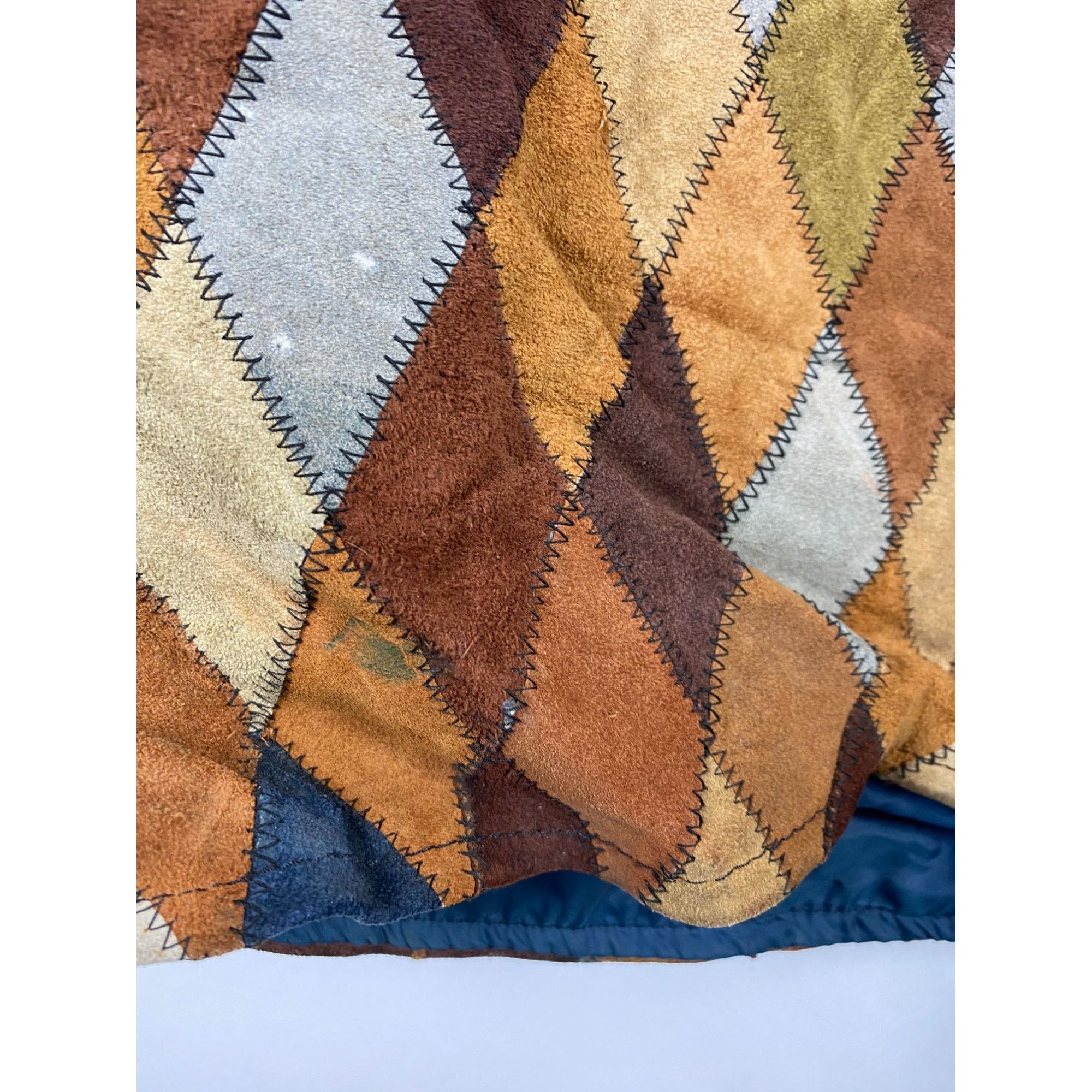 Vintage Vintage 1970s Leather/Suede Patchwork Western Jacket Brown M ...