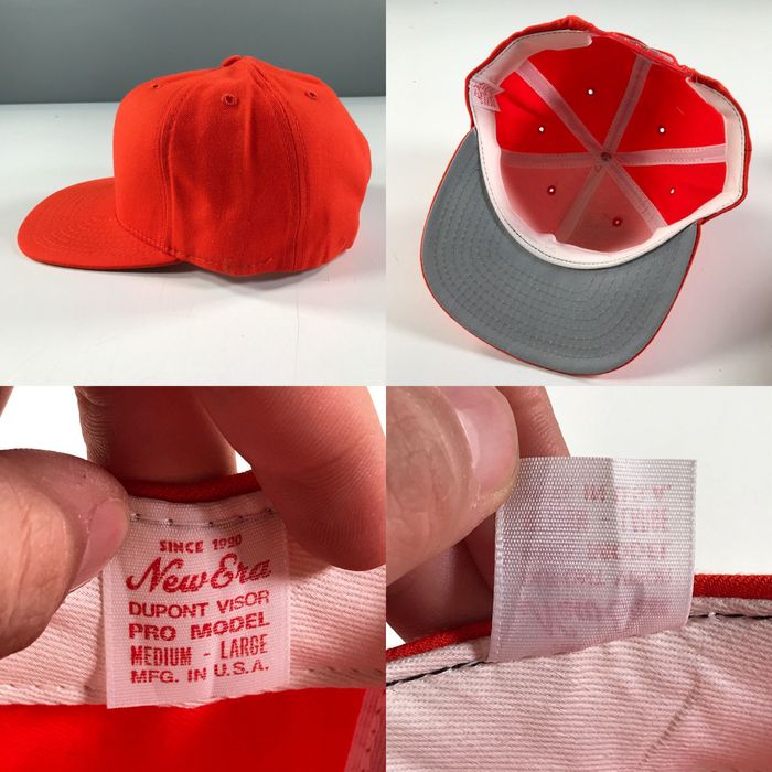 New Era Vintage New Era Snapback Hat Blank Orange Medium Large Made In ...