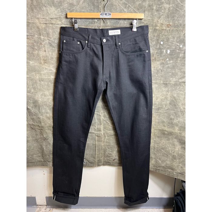 Gustin Gustin Slim Raw Selvedge Denim Black Button Fly Jeans | Grailed