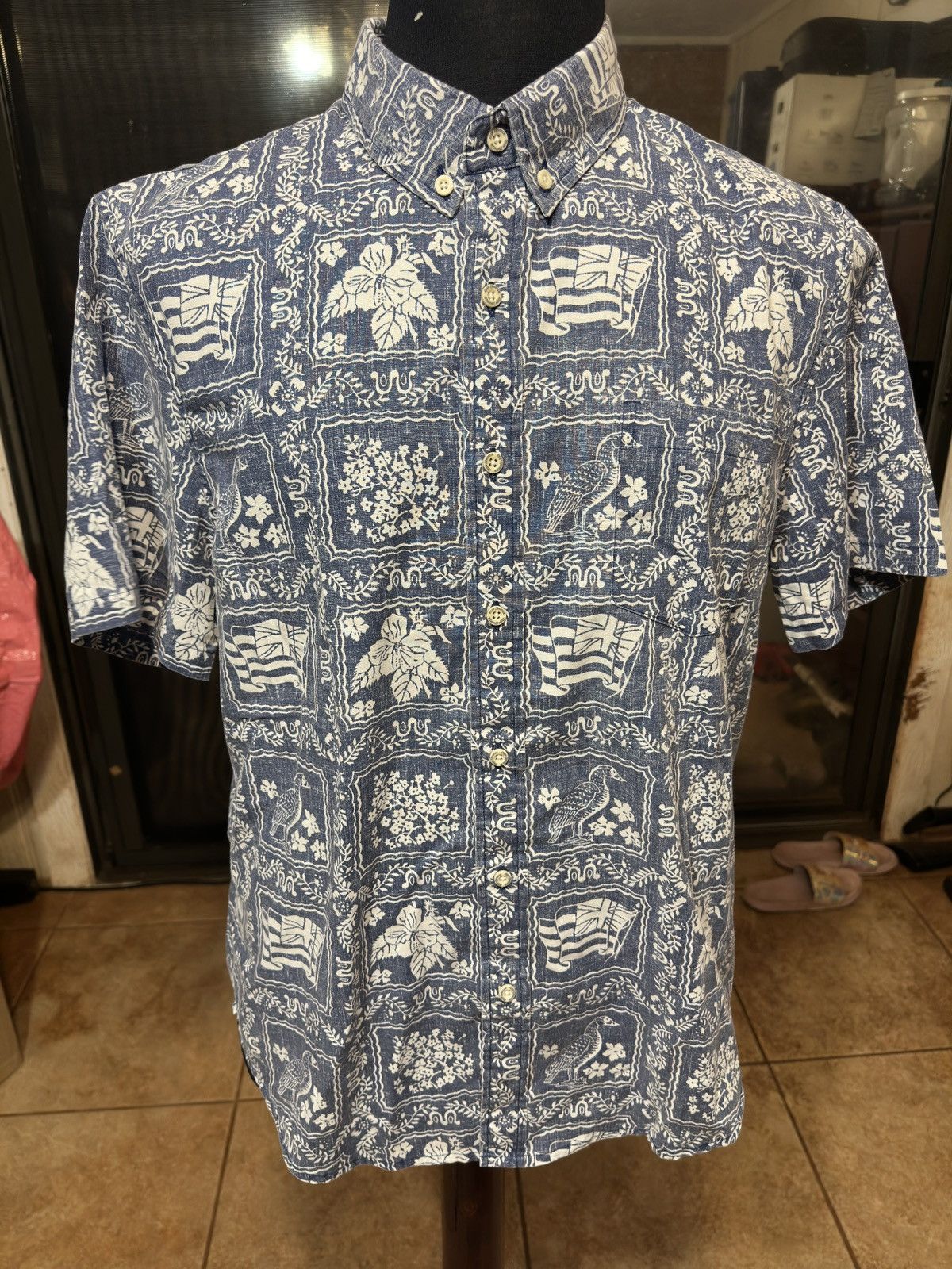 Reyn Spooner PreOwned Reyn Spooner Hawaiian Print Blue Men's M | Grailed