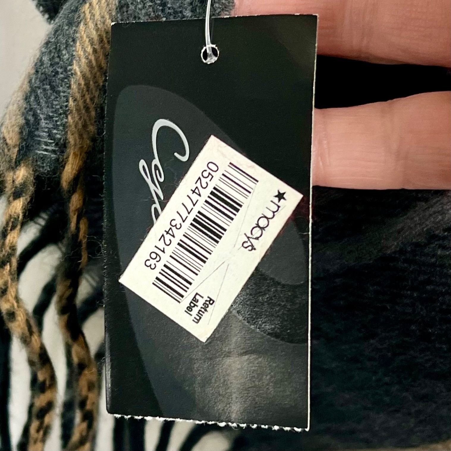 Other Cejon Plaid Fringe Scarf Charcoal Red Beige 100% Acrylic | Grailed