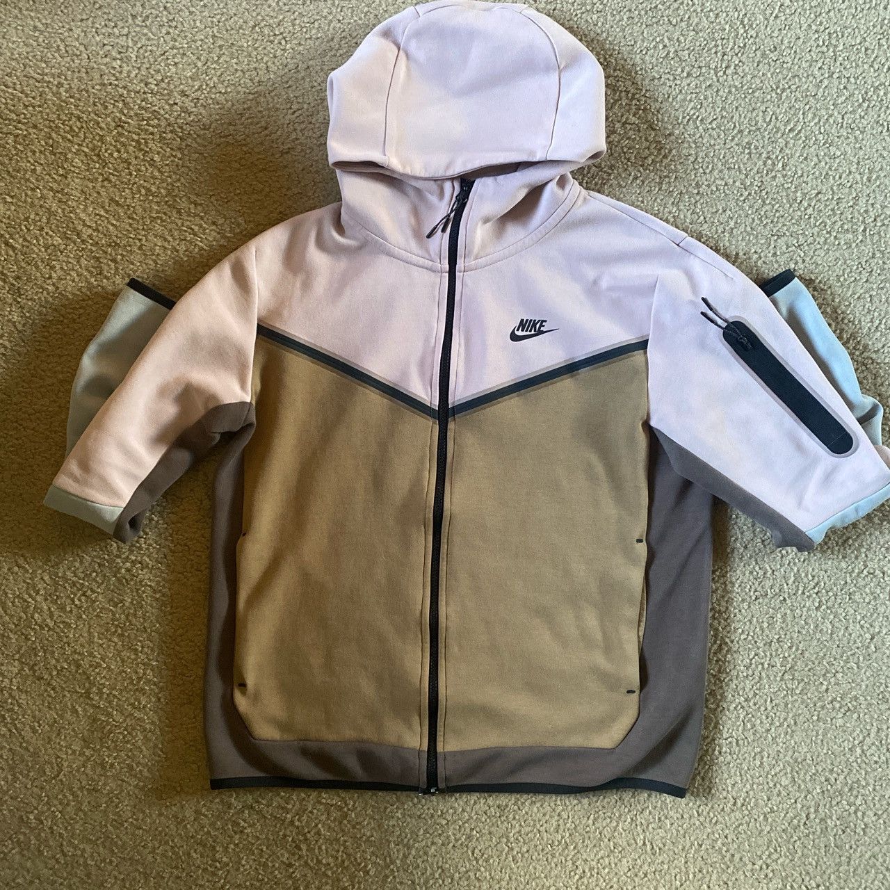Nike Nike Sportswear Tech Fleece Full-Zip Hoodie Pink/Driftwood | Grailed