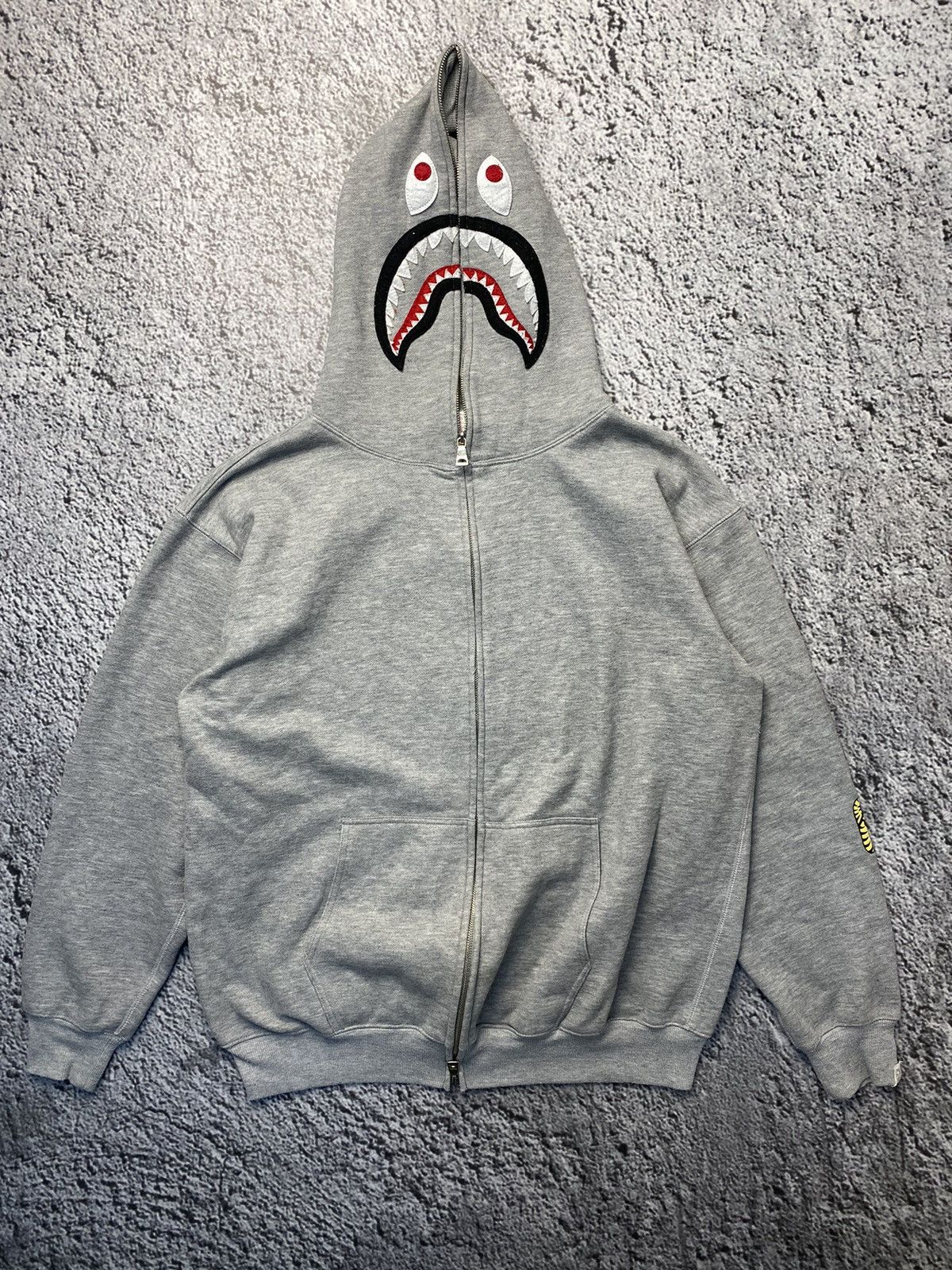 Bape Bape PONR Grey Pullover Shark Hoodie vintage | Grailed