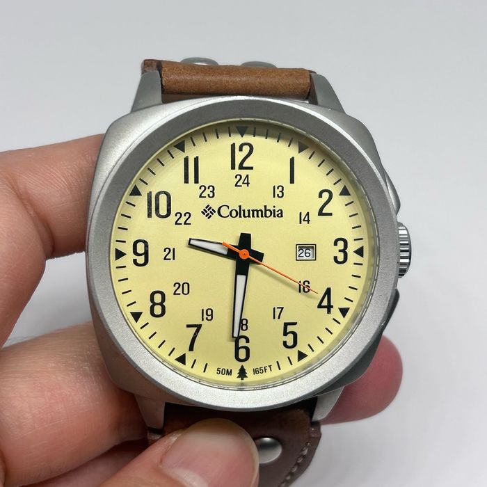 Columbia Columbia CA018 50M Water Resistant Brown Leather Strap Watch ...