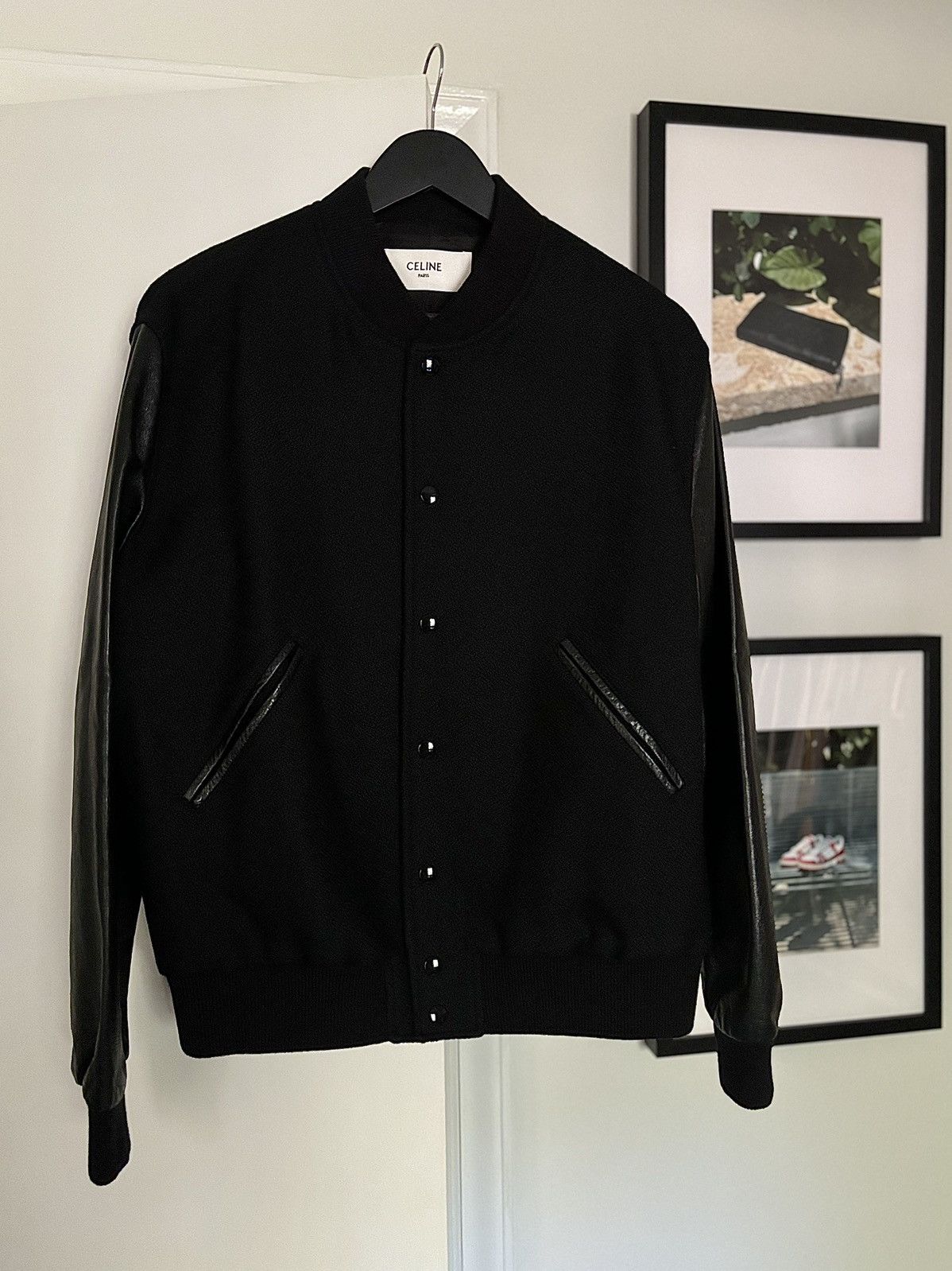 Celine SZ 52!!! LEATHER WOOL TEDDY JACKET | Grailed
