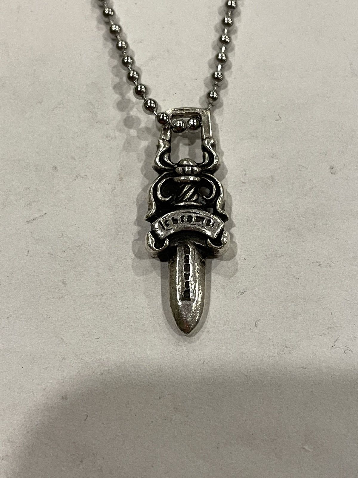 Chrome Hearts Chrome Hearts Dagger Zipper Pendant Ball Chain Necklace ...
