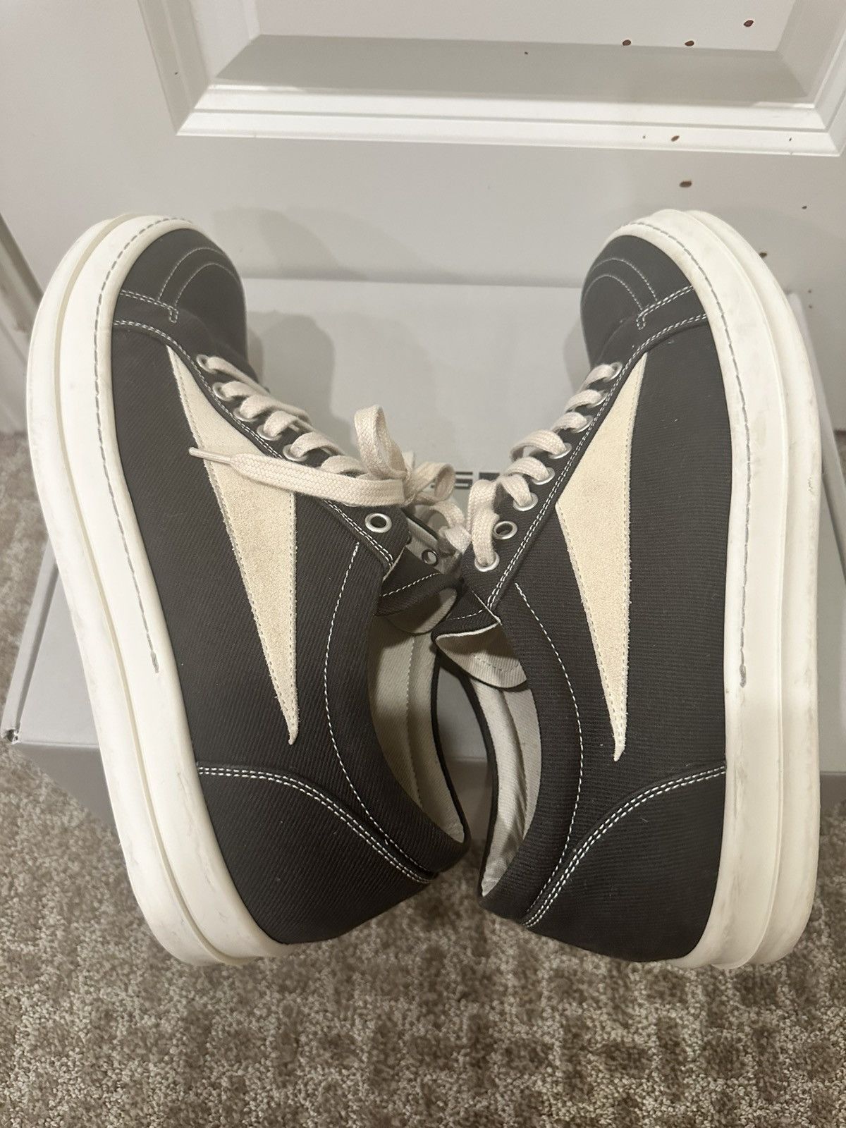 Rick Owens Rick Owens EDFU Vintage Sneakers Vans sz 43 Black Dust Milk ...