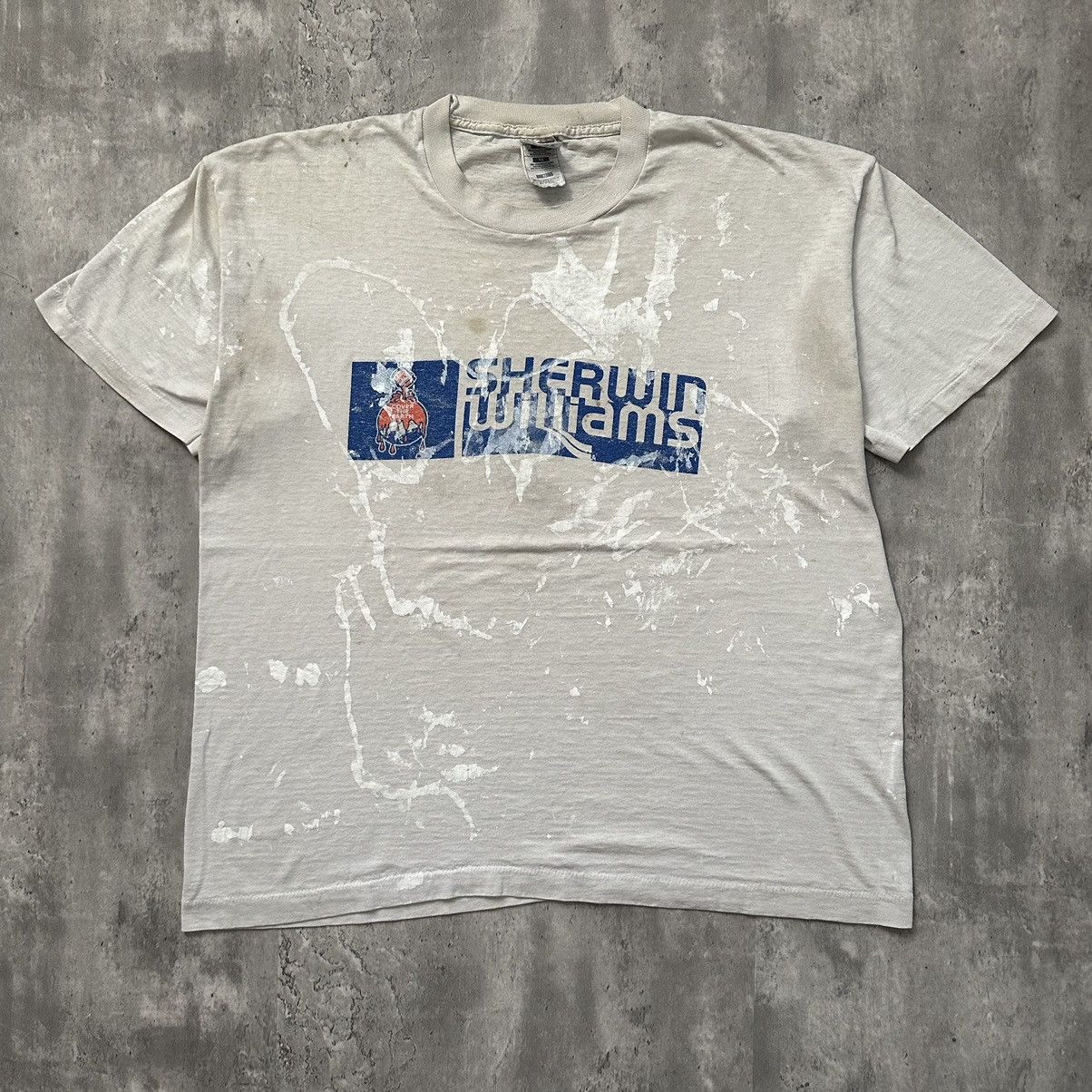 Vintage 1990s Vintage Thrashed Paint Splattered Sherwin Williams Tee ...