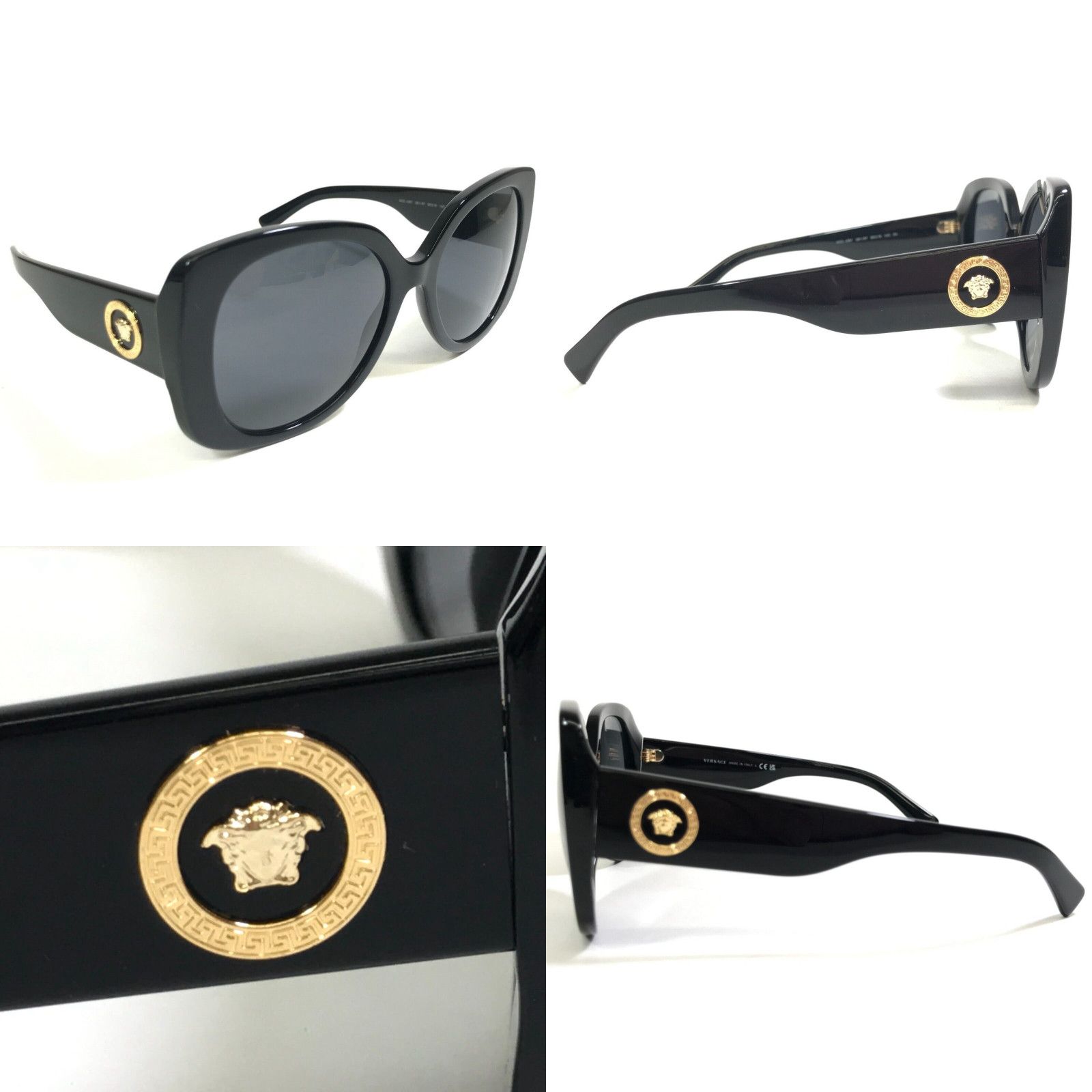 Versace Versace Sunglasses MOD.4387 GB1/87 Polished Black Gold Medusa ...