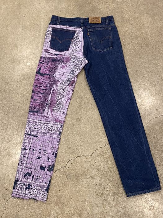 Vintage BORO SASHIKO BANDANA JEANS distressed PROLETA RE ART style ...