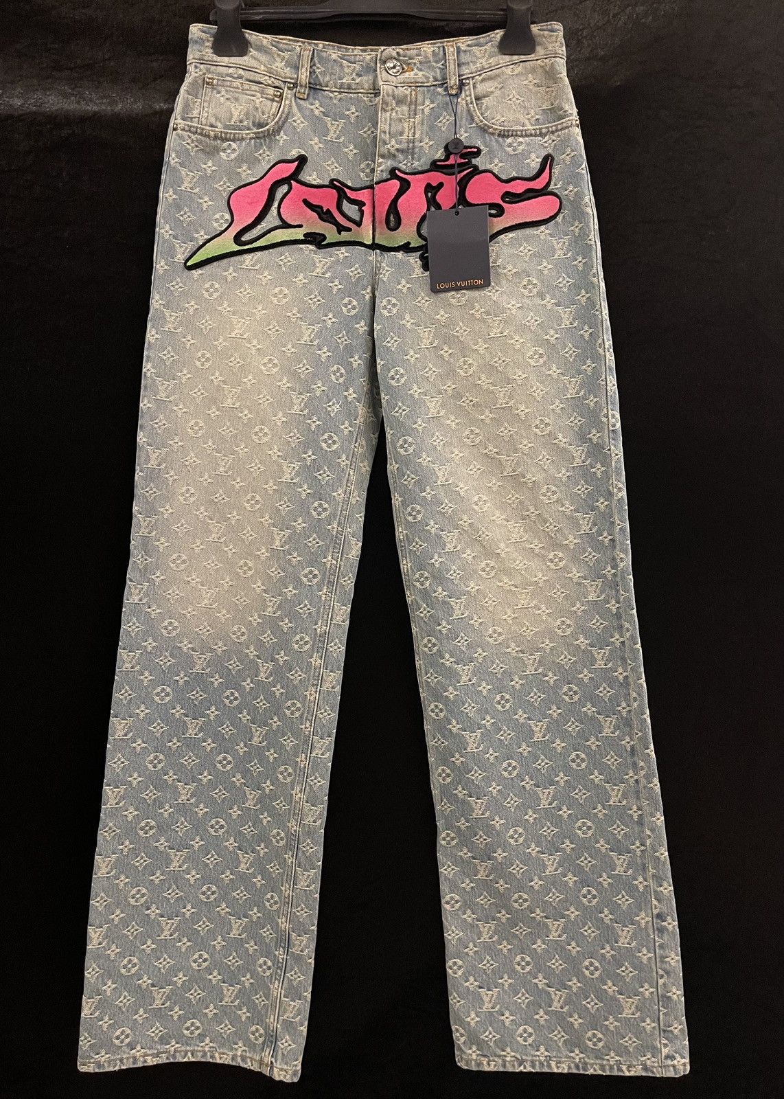 Louis Vuitton × Virgil Abloh LOUIS VUITTON BAGGY TUFFETAGE DENIM JEANS ...