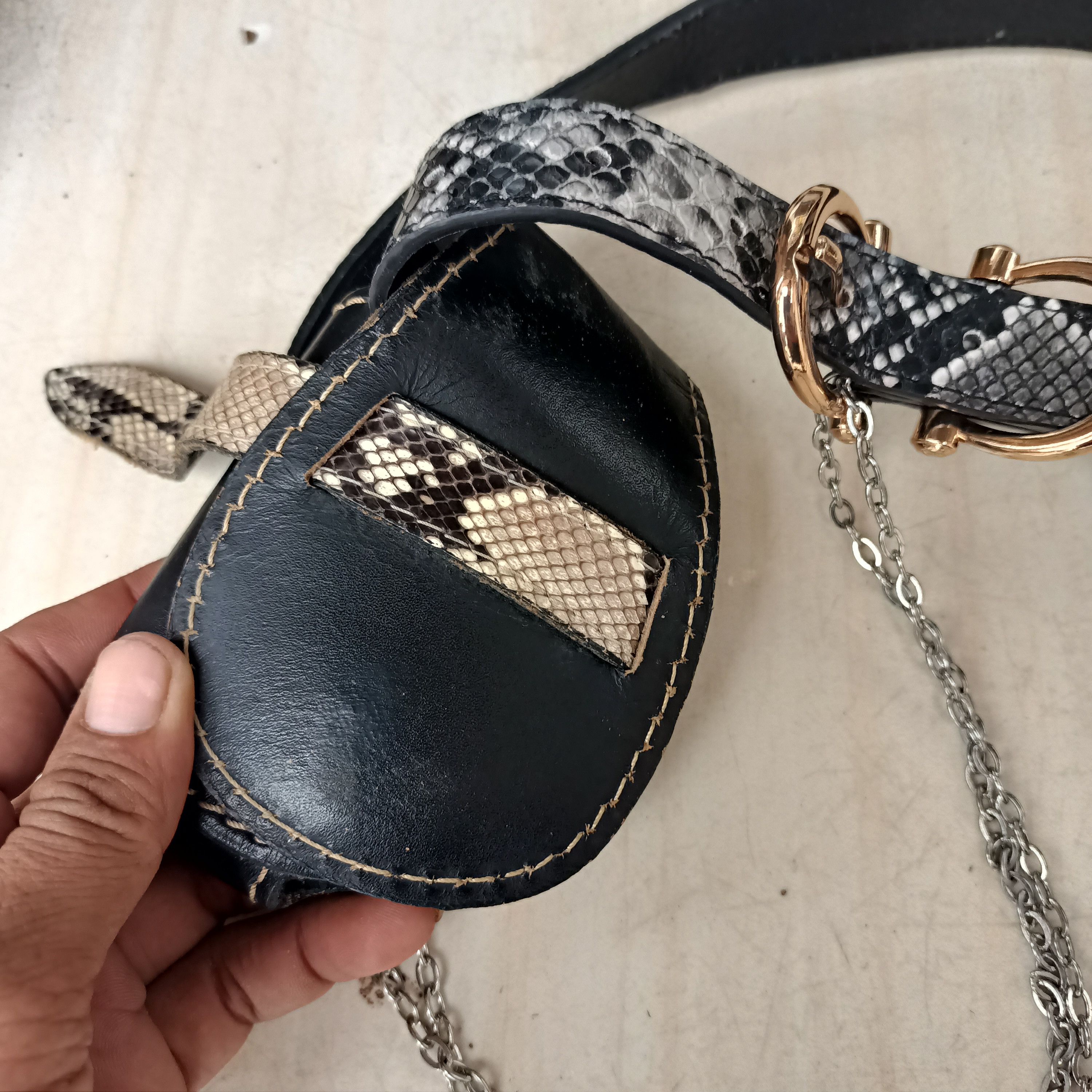 20471120 × If Six Was Nine × KMRii snake skin belt with holster chain ...