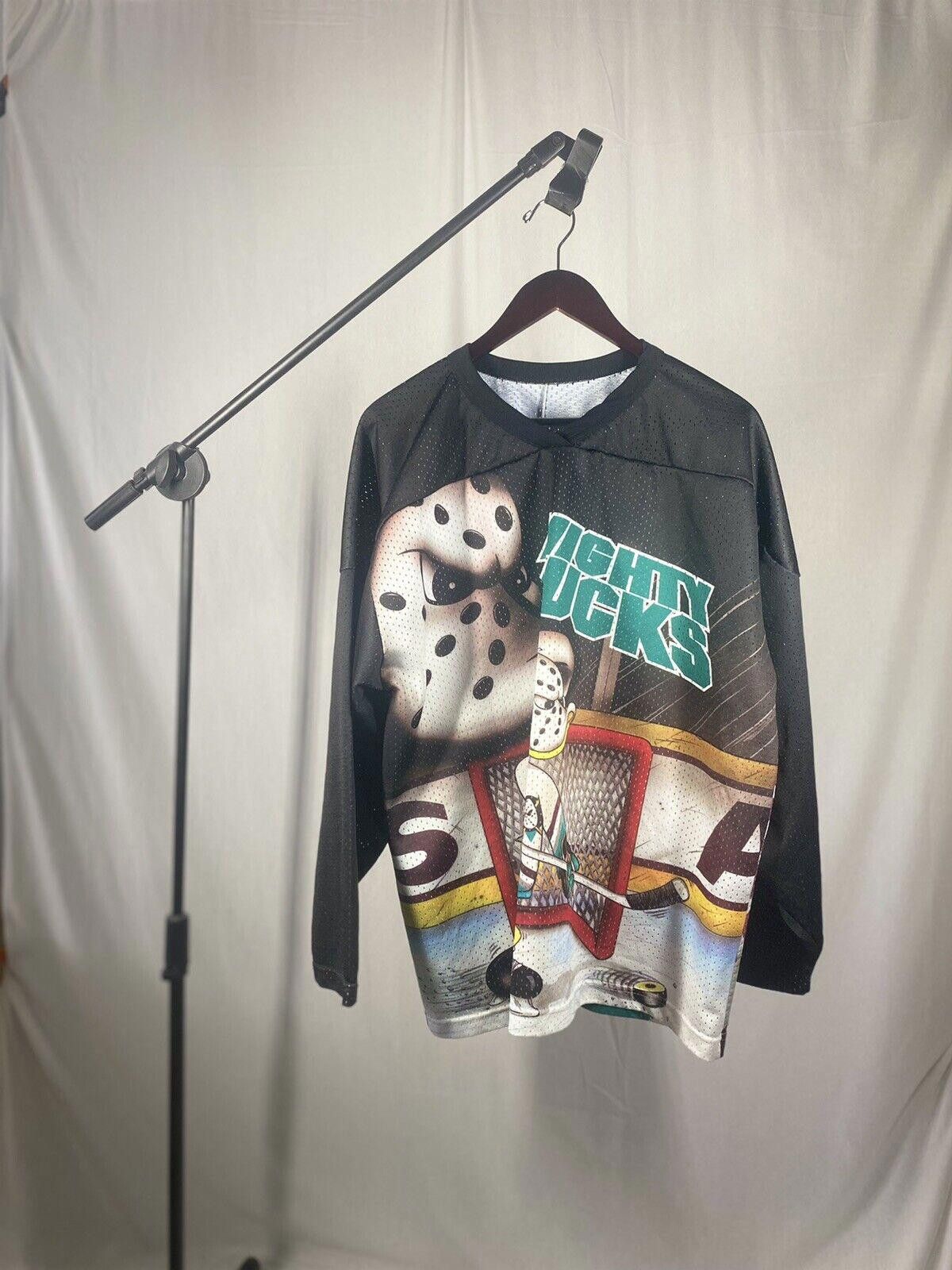 Ccm Vintage 1990s CCM Graphic Cartoon Mighty Ducks Hockey Jersey | Grailed