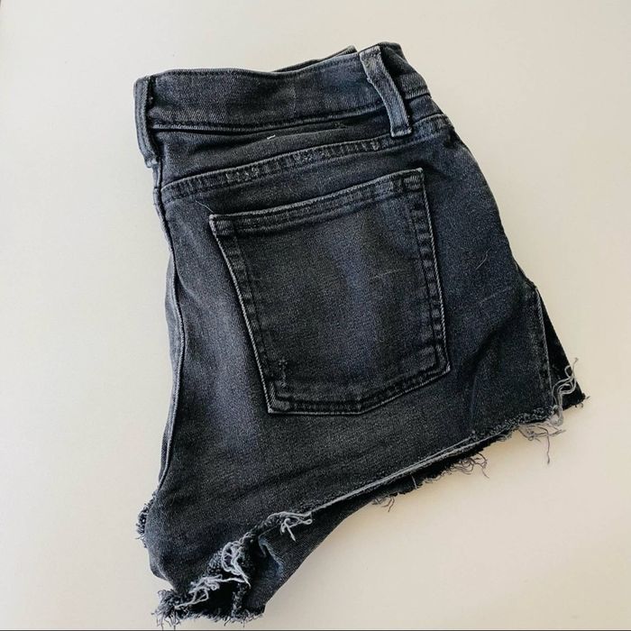 Urban Outfitters BDG Washed Black CutOff Denim Mini Jean Shorts Mid ...