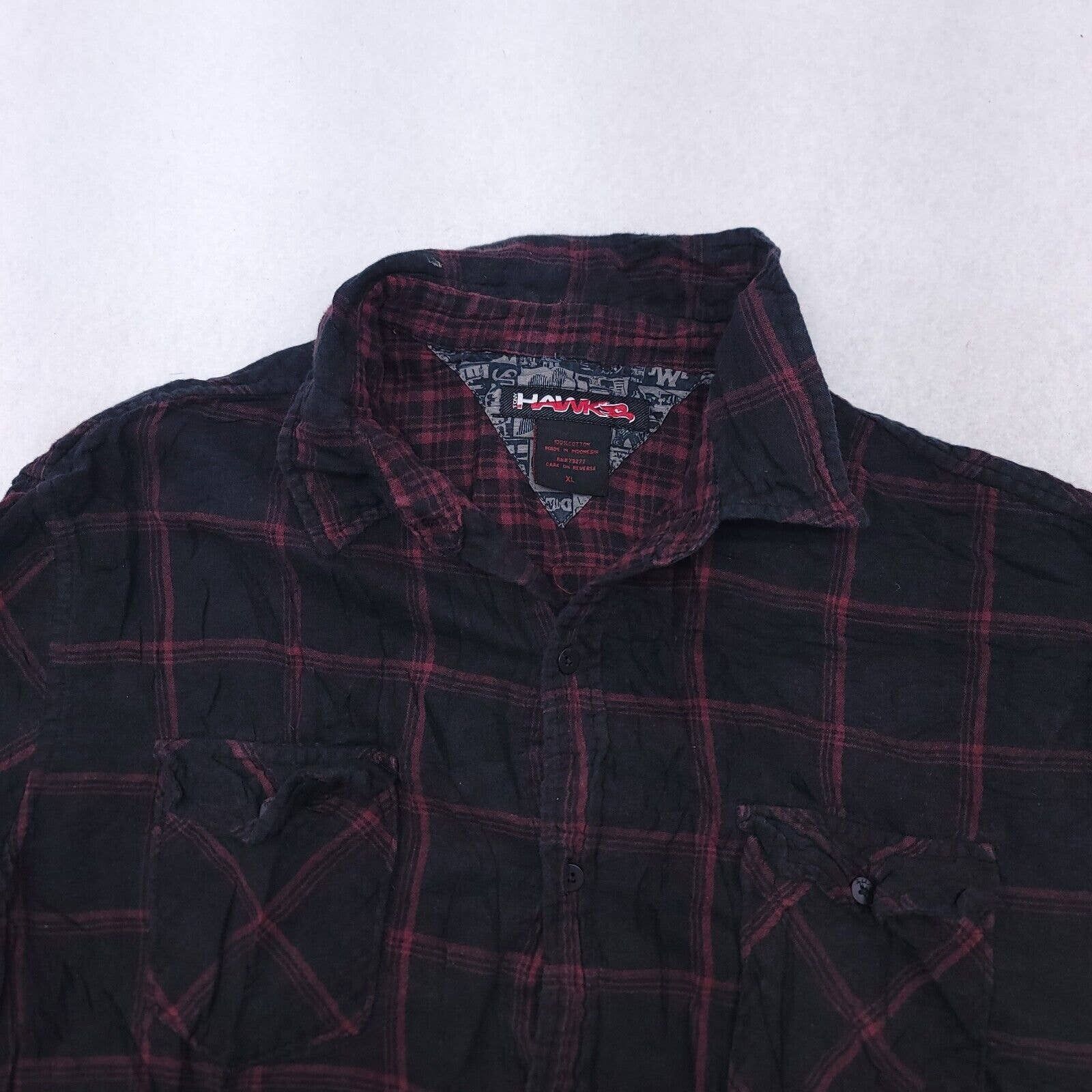 Tony Hawk Tony Hawk Windowpane Flannel Button Up Shirt Mens Size XL ...