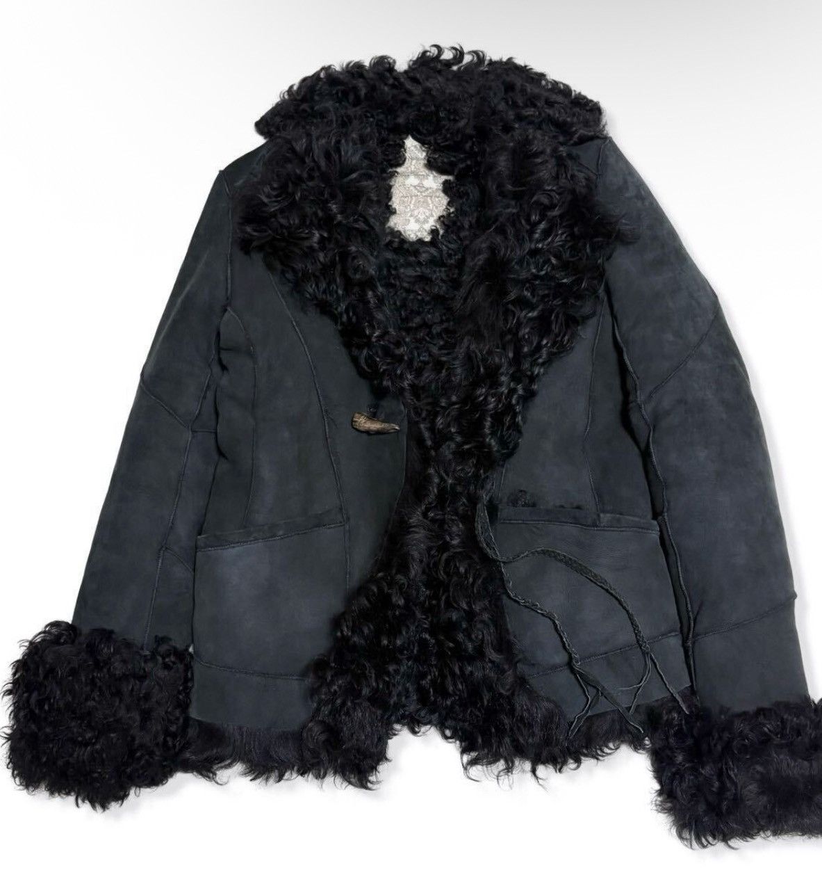 GOA GOA Volume Curly Mouton Jacket Japanese label ifsixwasnine | Grailed