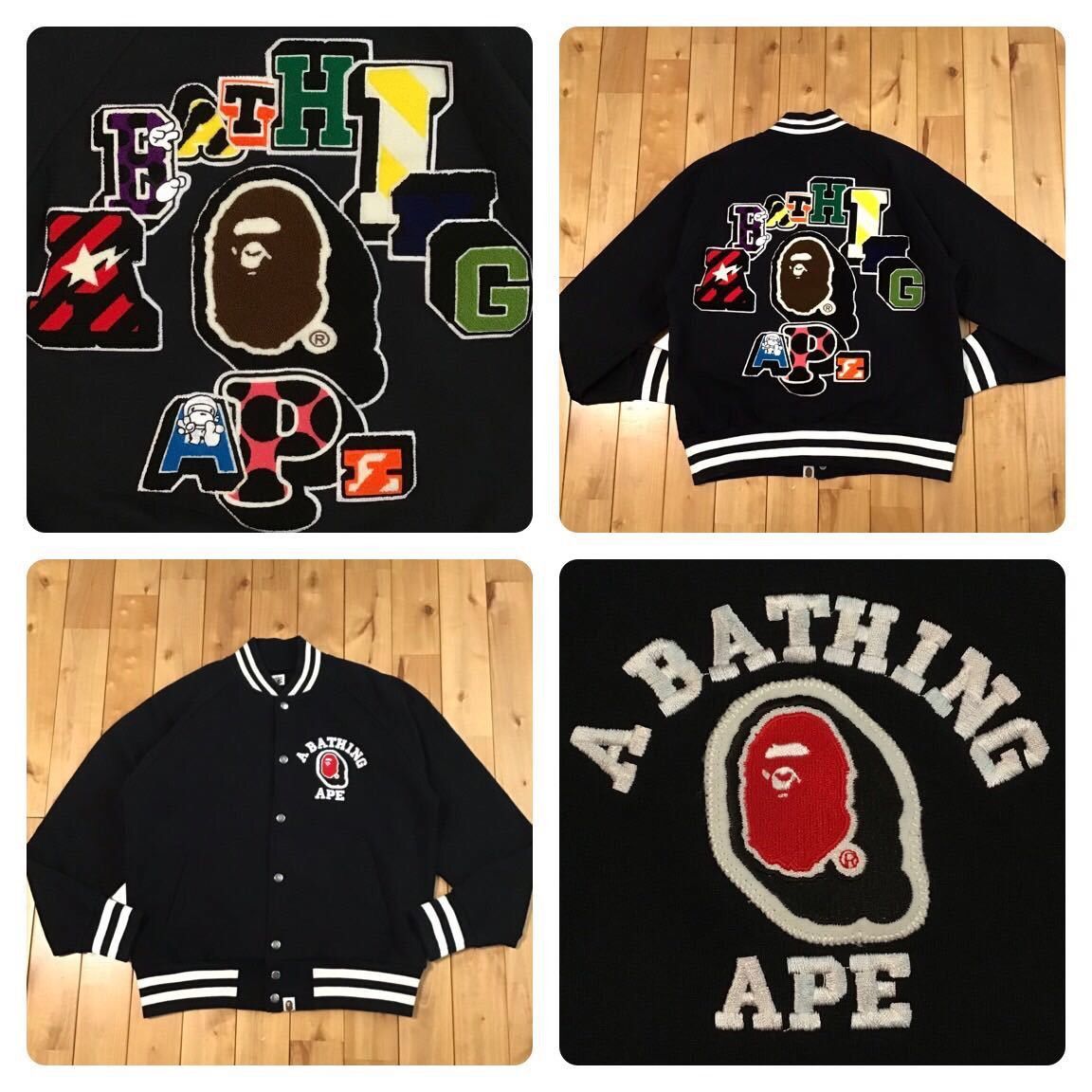 Bape × Nigo BAPE LOGO Sweat varsity jacket a bathing ape NIGO | Grailed