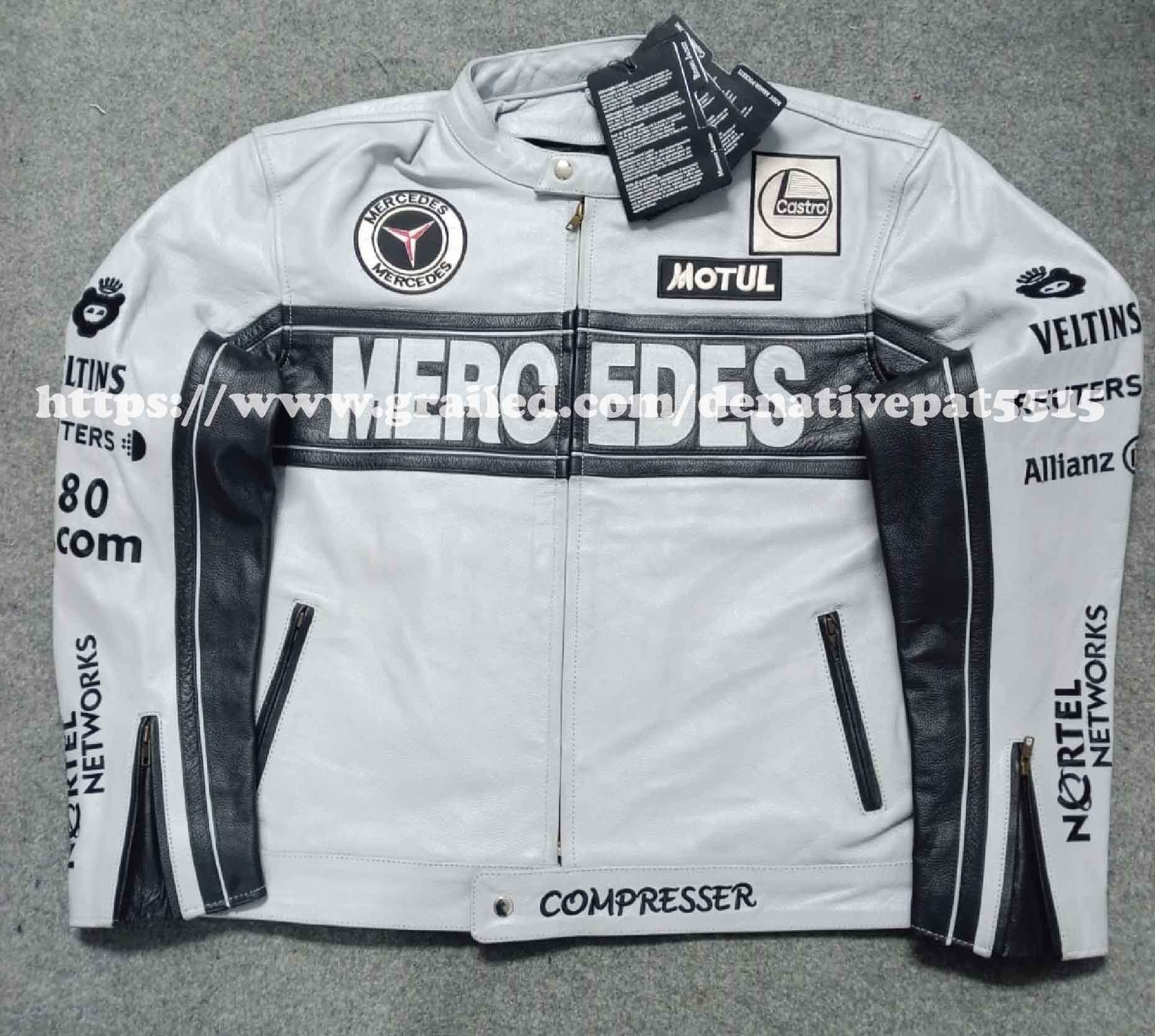 Mercedes Benz Mercedes Jacket, Racing Jacket, 100% Cow Leather, A+ ...