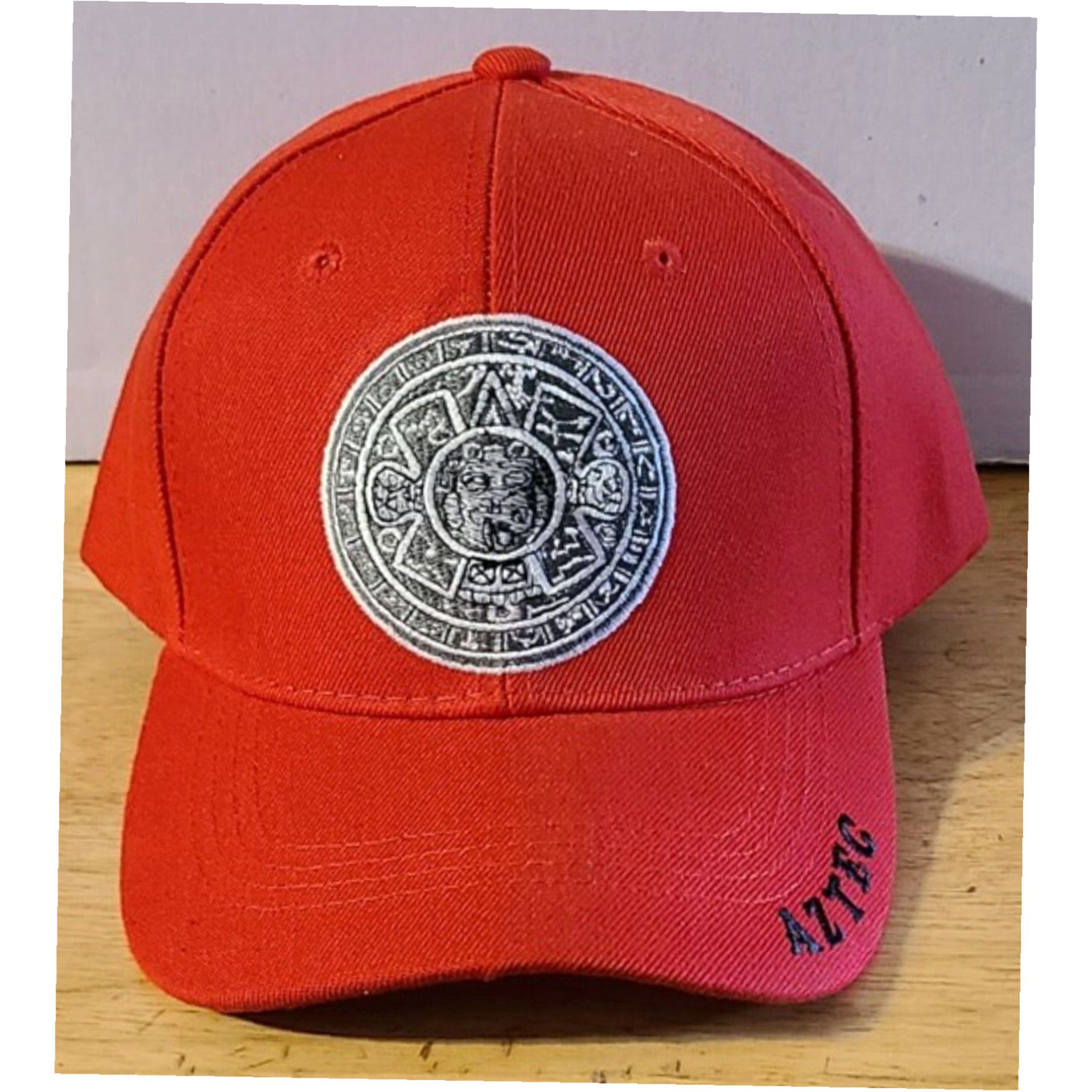 Vintage Authentic Mexico Inspired Red Baseball Cap Featuring Ancient ...