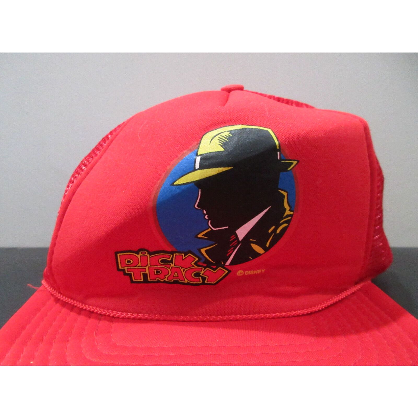 Disney VINTAGE Dick Tracy Hat Cap Snap Back Red Trucker Walt Disney ...