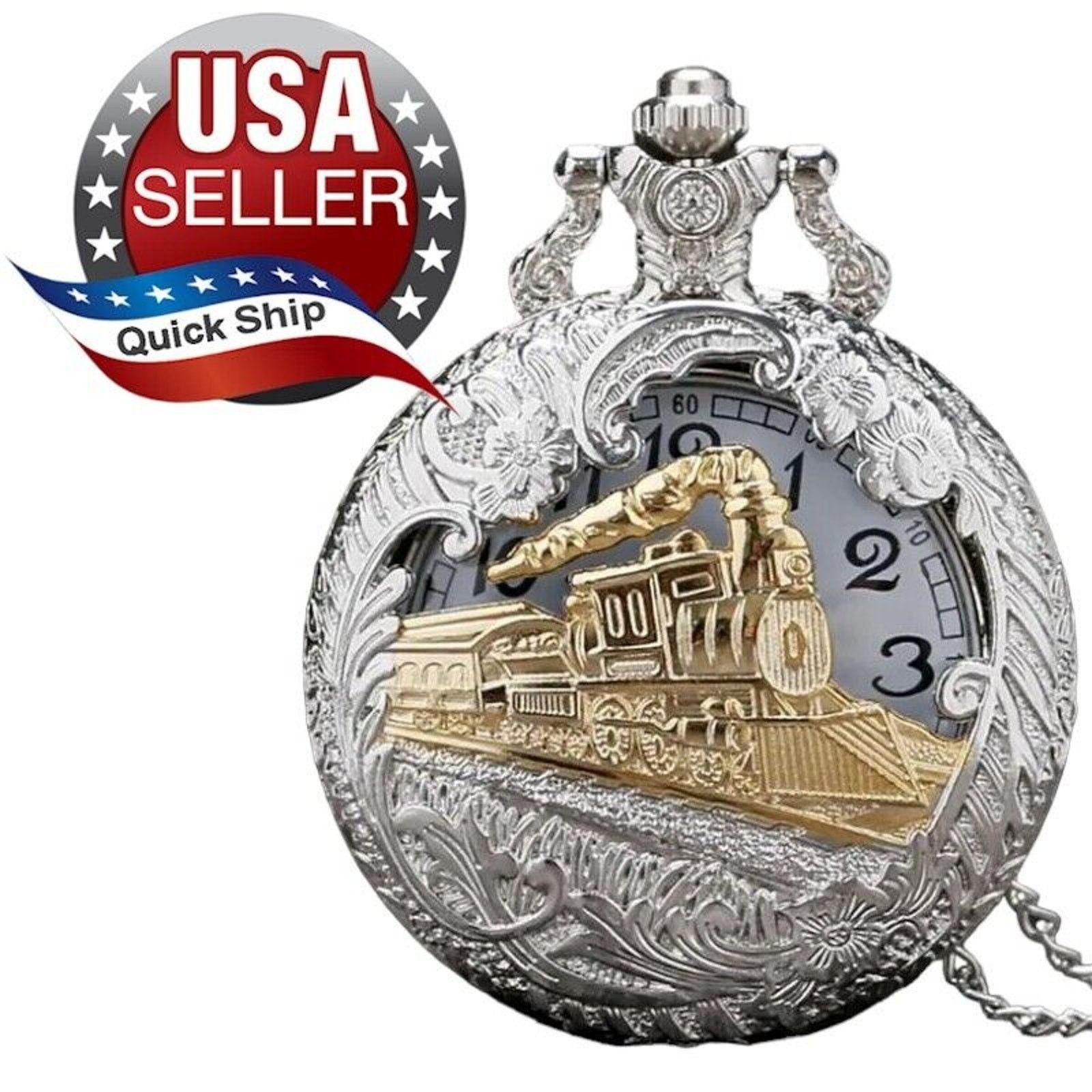Other Retro Style Train Locomotive Pocket Watch | Grailed