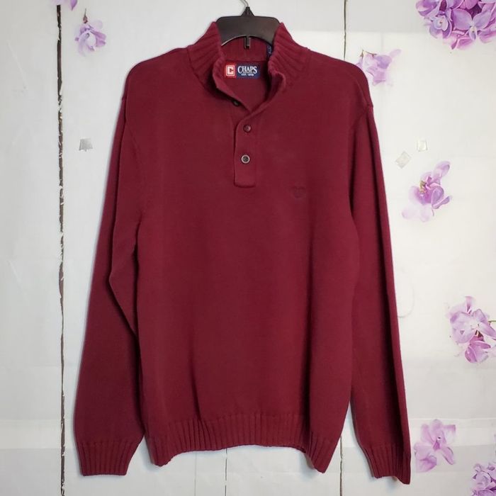 Chaps Chaps Button-Mock Heavyweight Knit Sweater L | Grailed