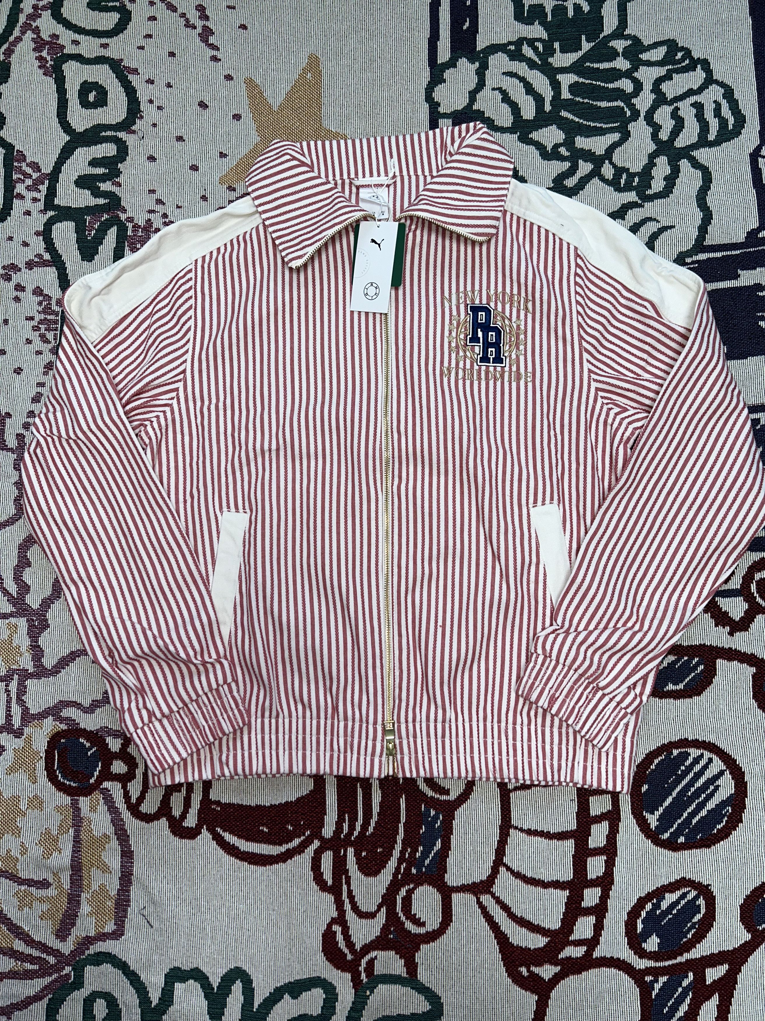 Puma [M] puma X rhude rhuigi stripe summer jacket pink | Grailed